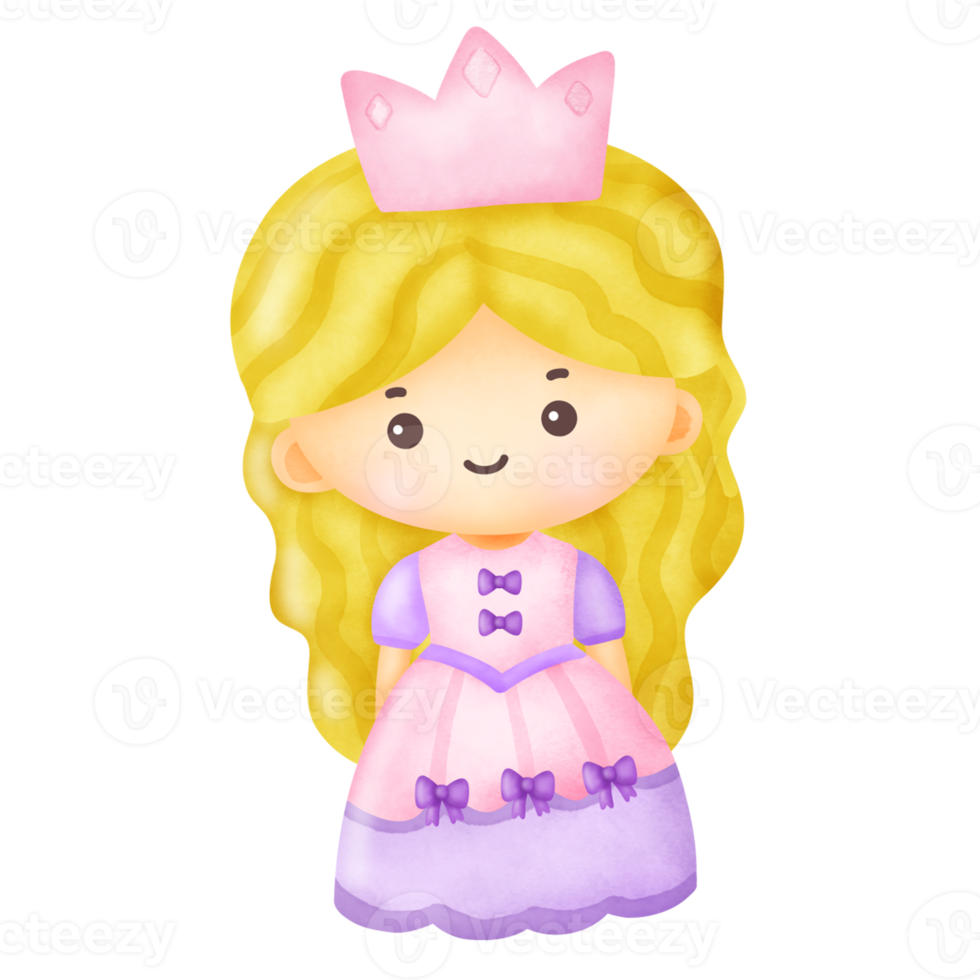 Watercolor Princess Illustration Clipart 21096410 Png