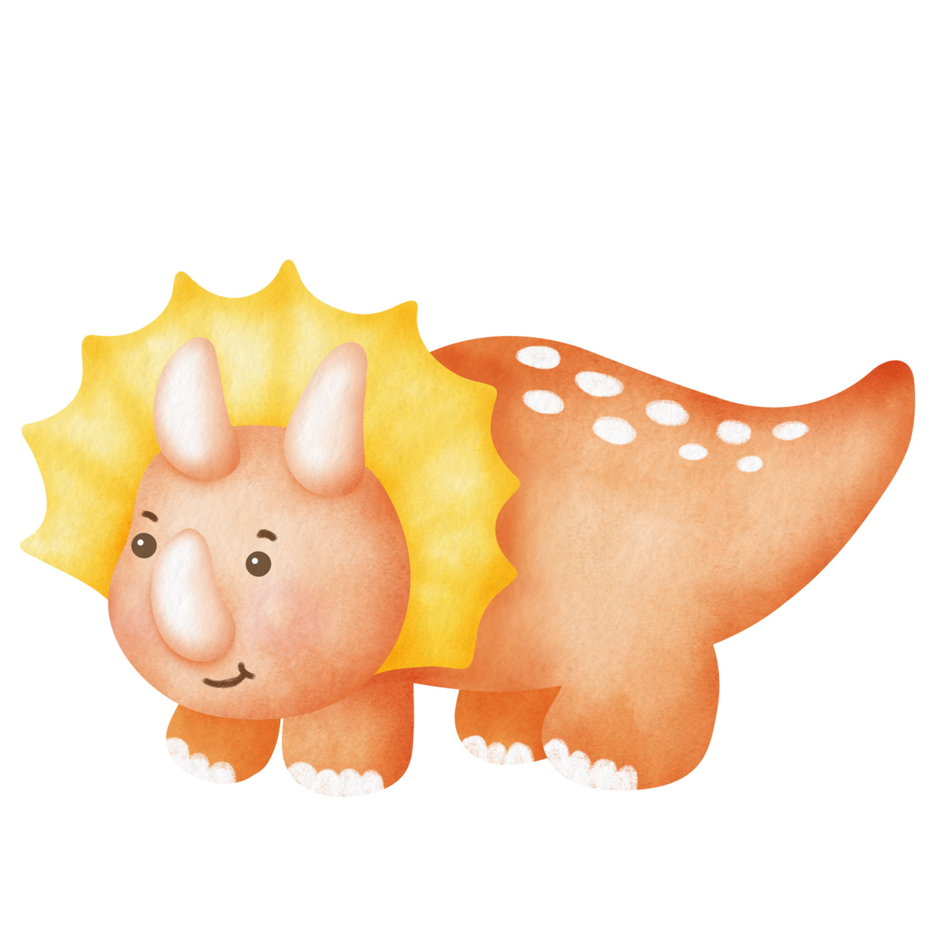 Cute dinosaur clipart in watercolor style . 21096446 PNG