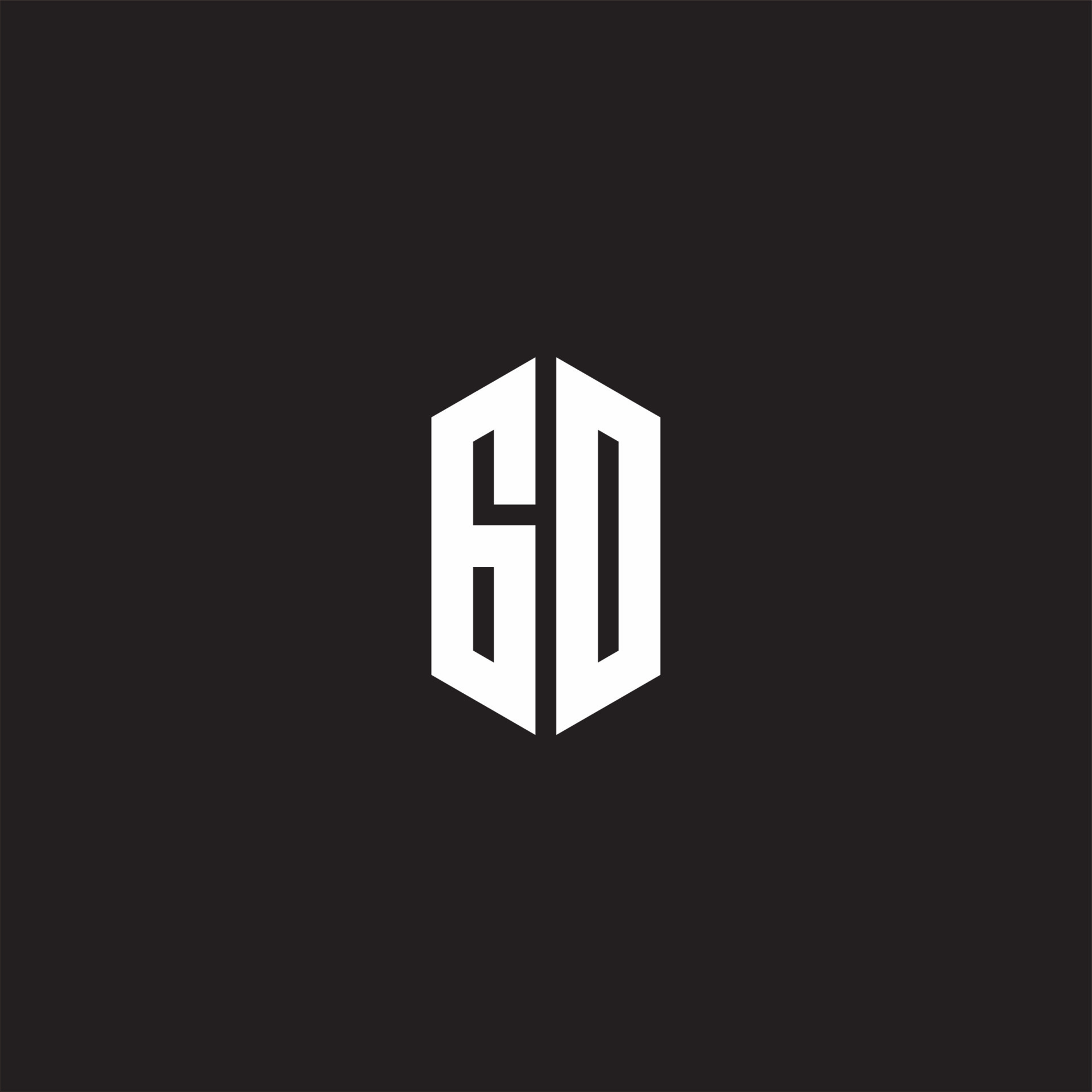 GO Logo monogram with hexagon shape style design template 21098732 ...