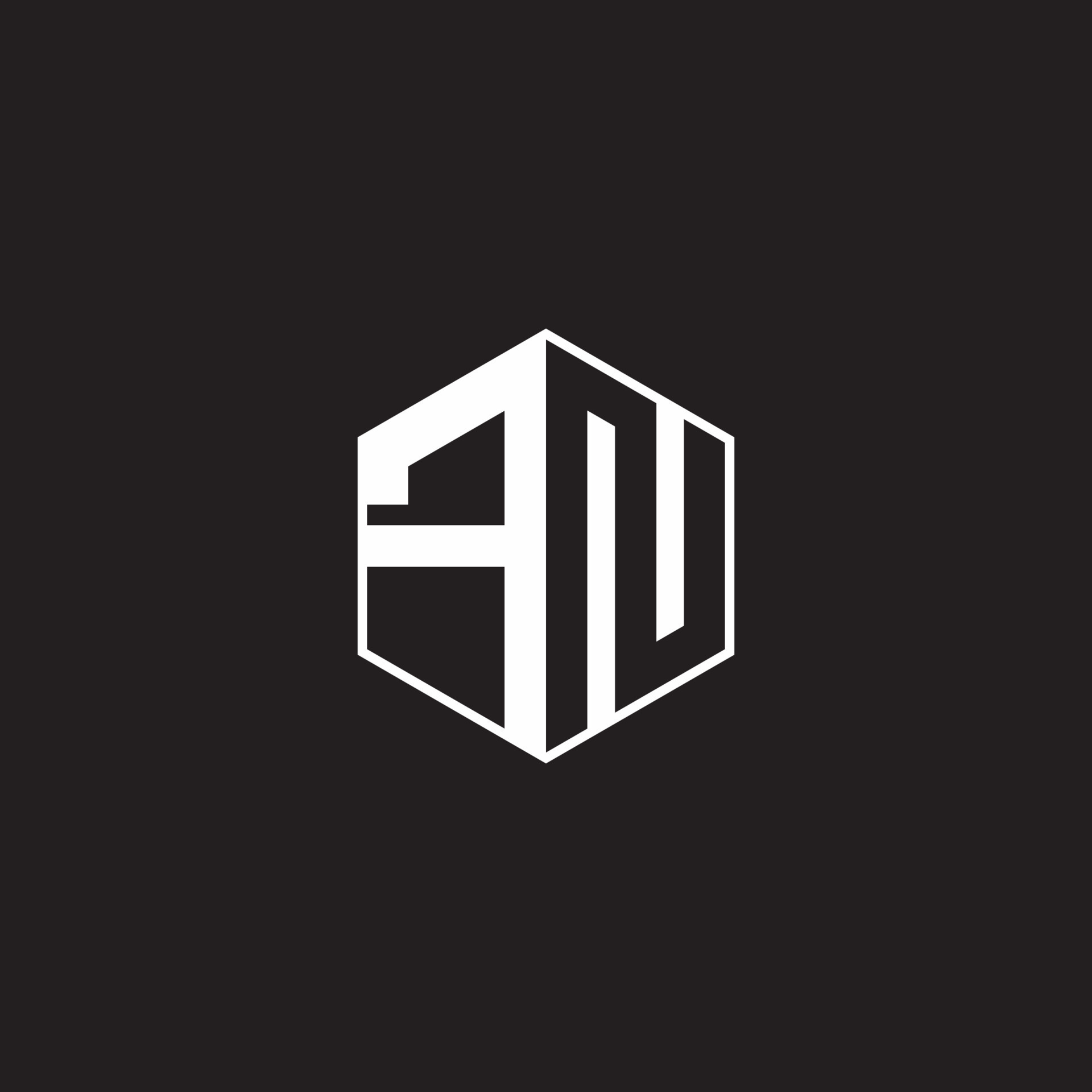 FN Logo monogram hexagon with black background negative space style ... FN Logo monogram hexagon with black background negative space style ...
