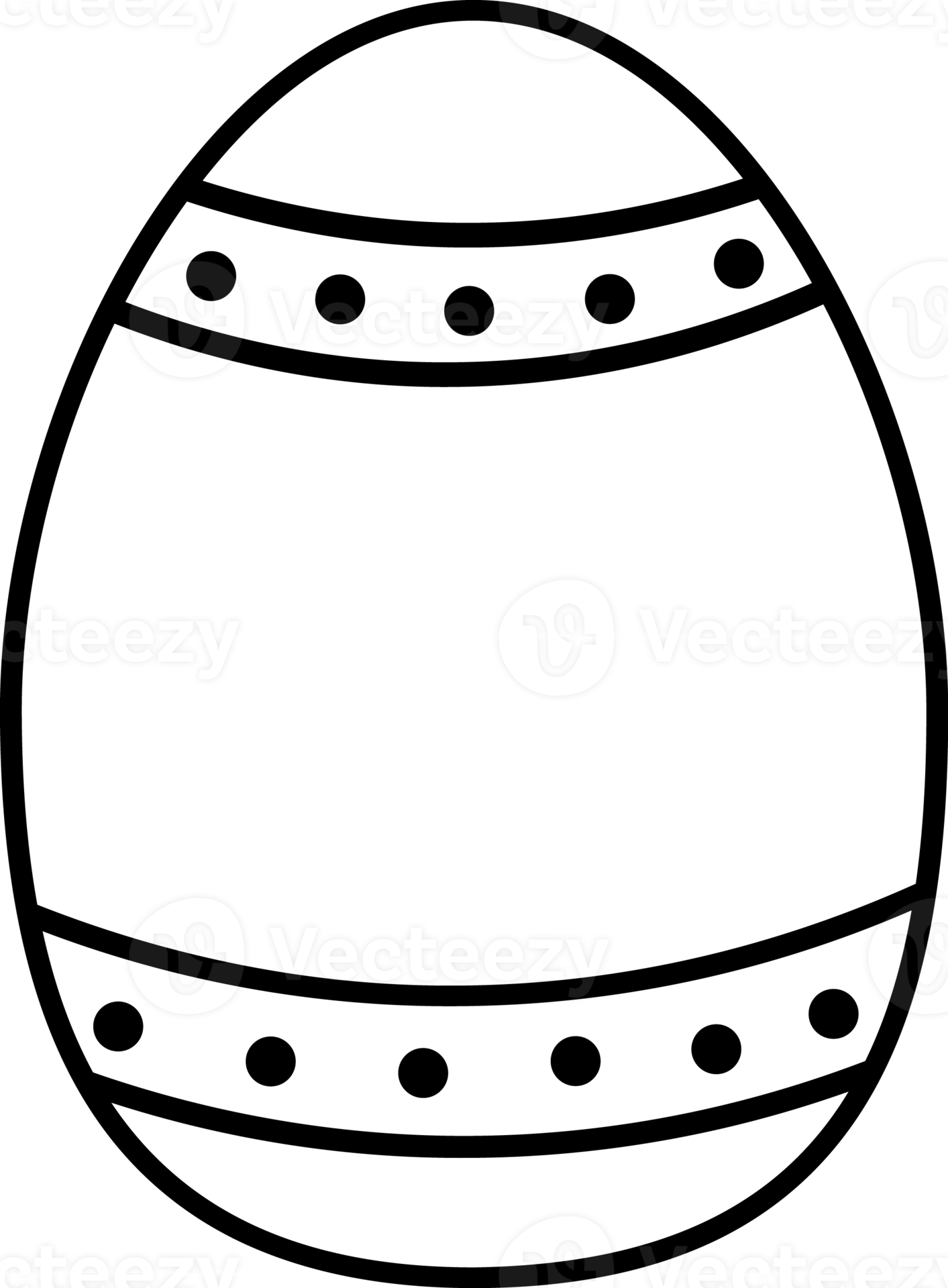 Easter Egg Outline with Stripes and Specks 21100549 PNG