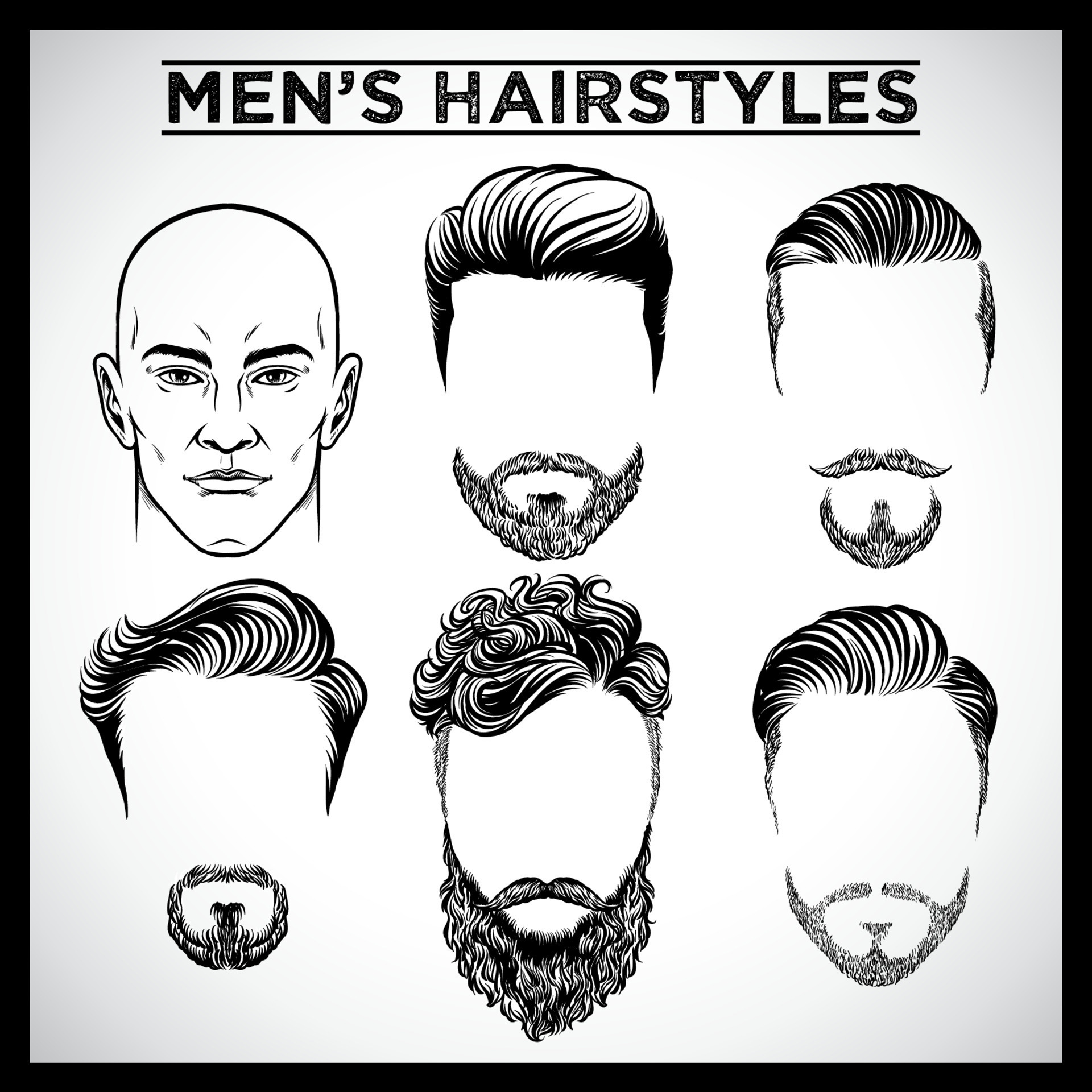Men Hairstyle Collection Set 21113753 Vector Art At Vecteezy