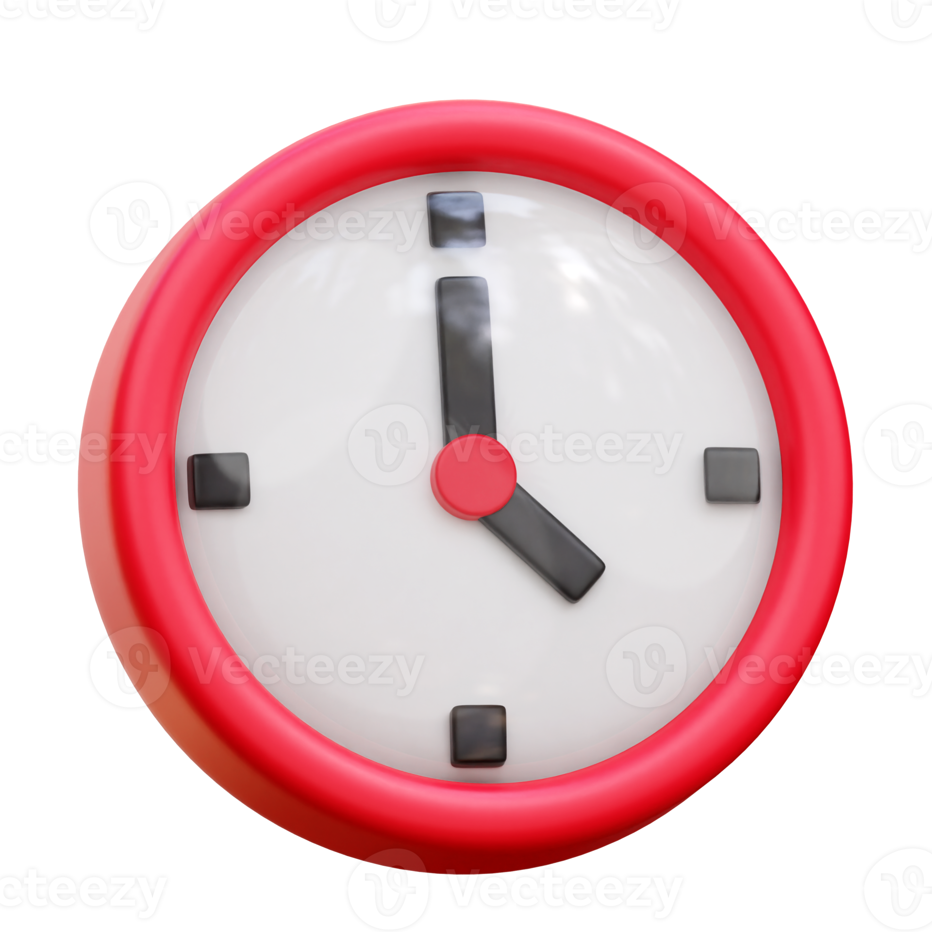 3d Red simple clock icon. 21114014 PNG 3d Red simple clock icon. 21114014 PNG