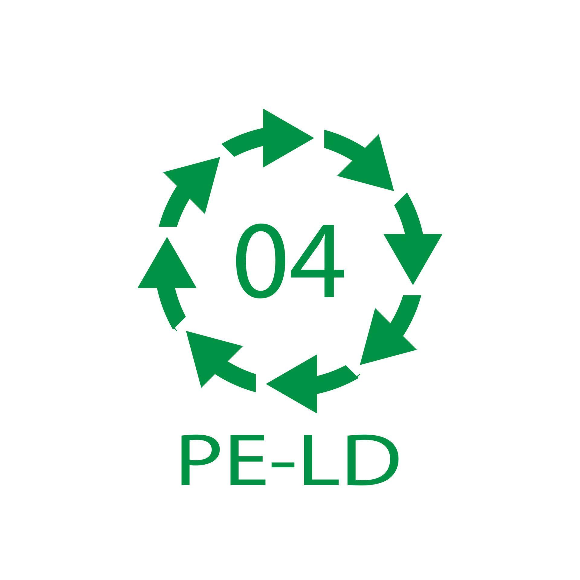 PE-LD 04 recycling code symbol. Plastic recycling vector low density polyethylene sign. 21117962 ...