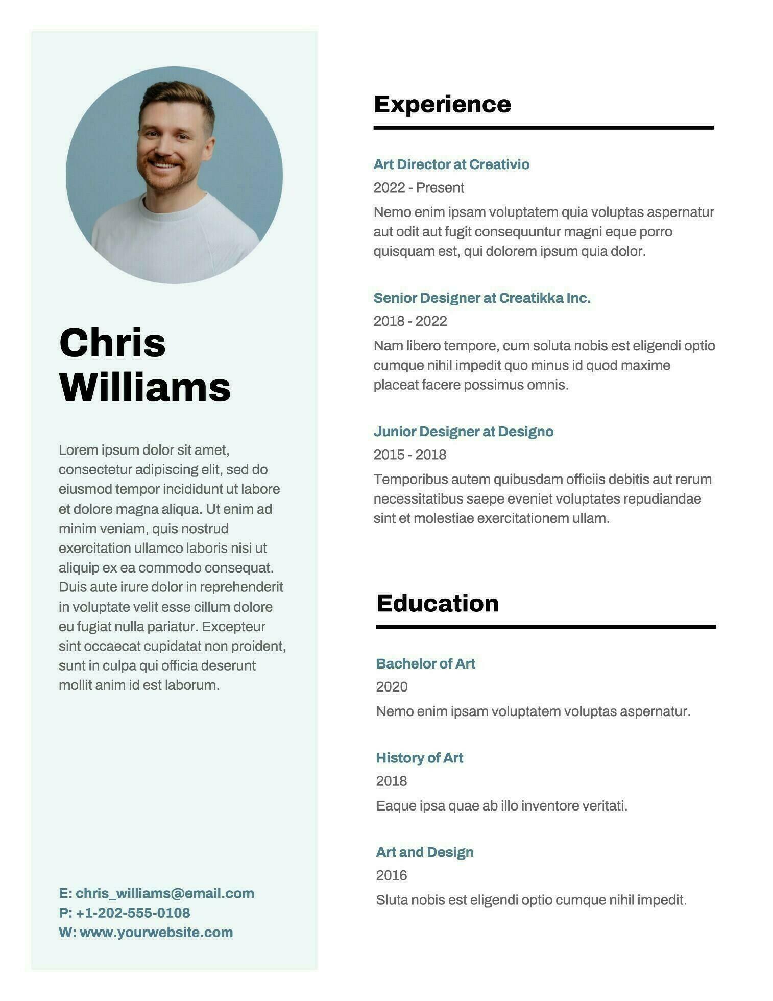 Light Blue Editable Resume Template 21119554 Template