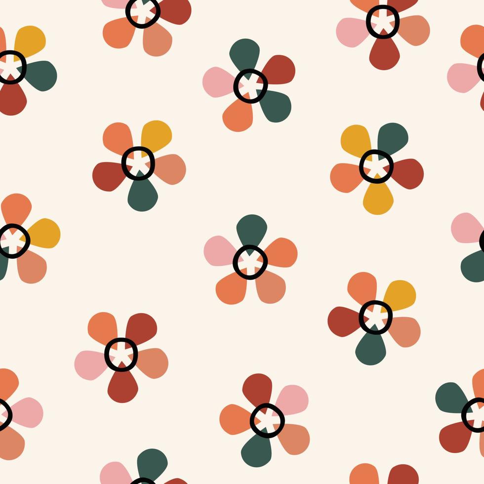 Seamless Abstract Floral Pattern Bright And Modern Nature Illustration