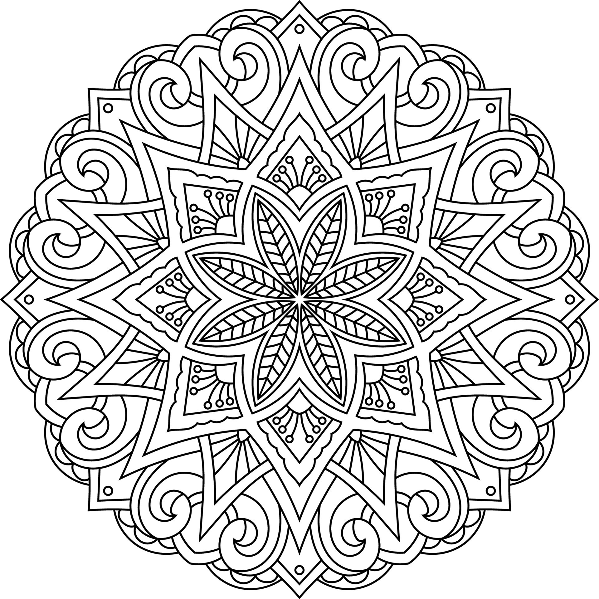Black and white mandala, vector illustration line art 21119822 Vector ... Black and white mandala, vector illustration line art 21119822 Vector ...