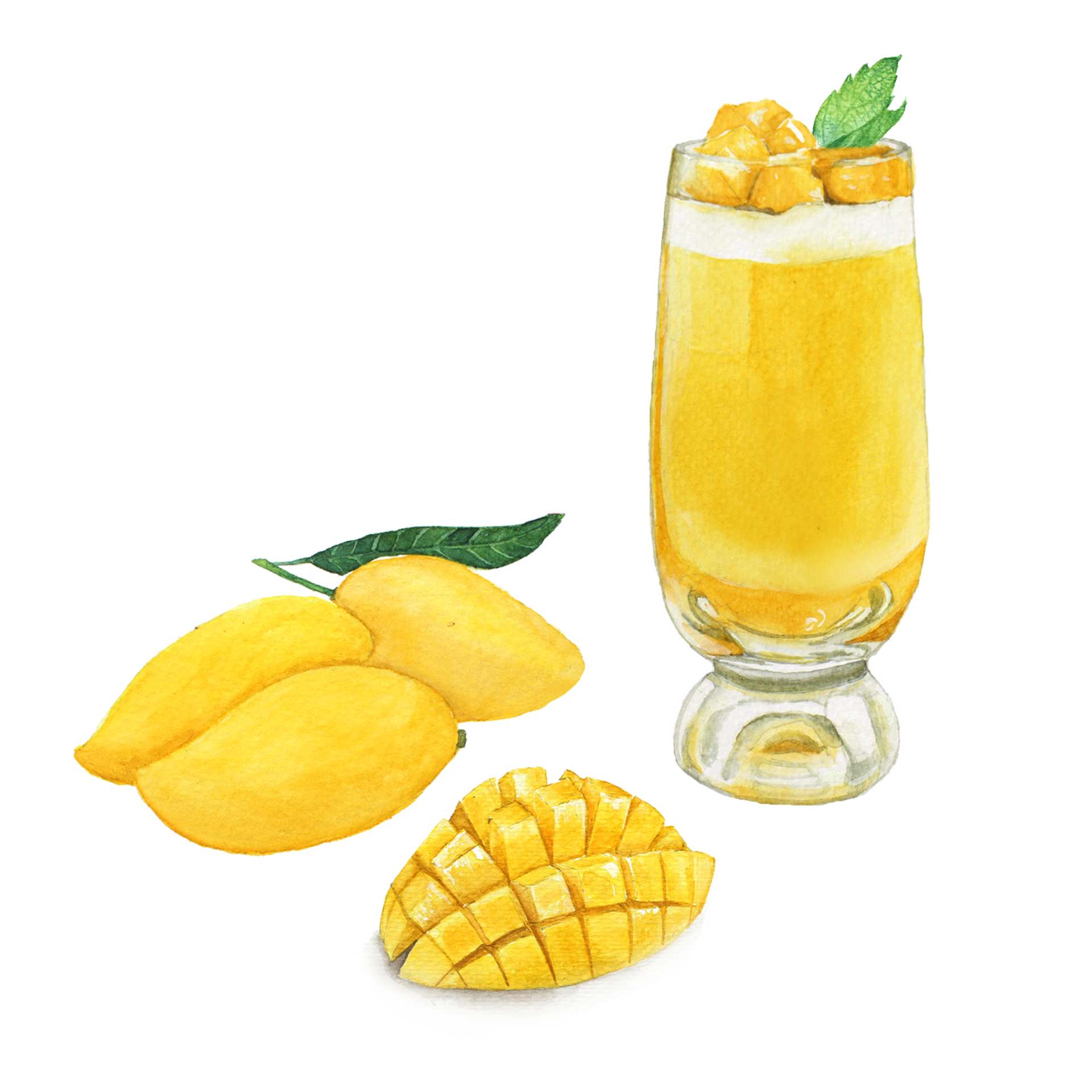 Mango Smoothie Mango Drink Menu Watercolor 21121853 Png