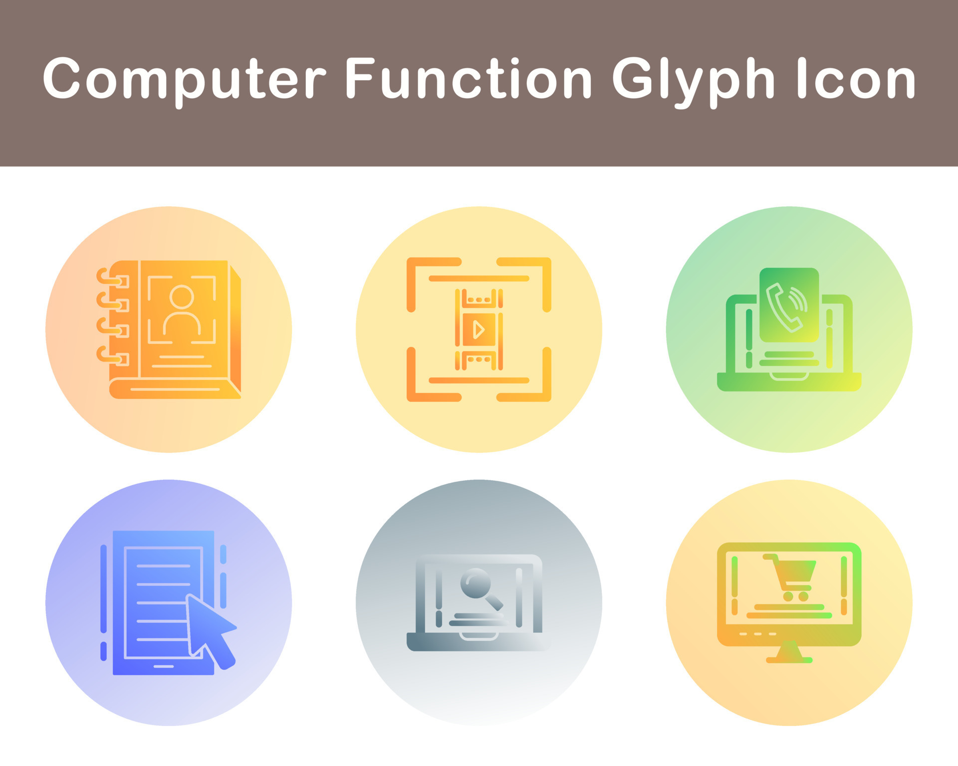 Computer Function Vector Icon Set 21122676 Vector Art at Vecteezy