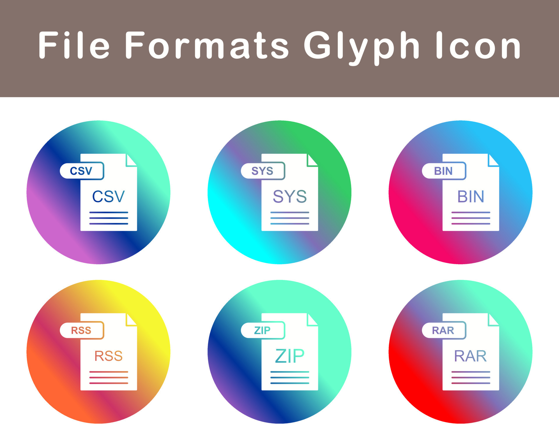 File Formats Vector Icon Set 21122813 Vector Art at Vecteezy