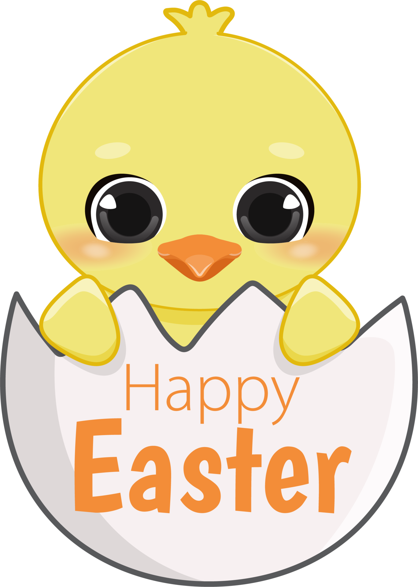 Happy Easter Day with cute chick. Funny yellow chicken cartoon ... Happy Easter Day with cute chick. Funny yellow chicken cartoon ...