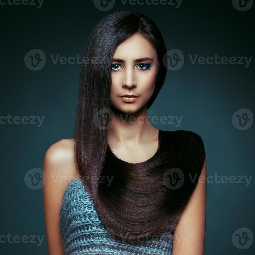 Hair Beautiful Brunette Girl Healthy Long Hair Beauty Model Woman