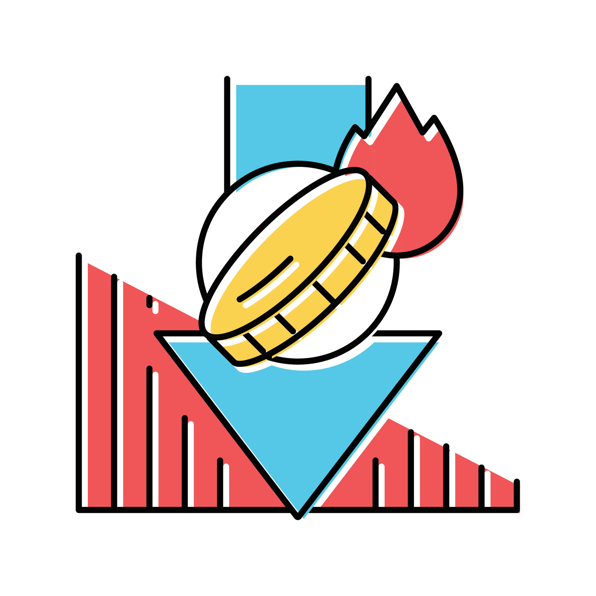 loss of revenue financial crisis color icon vector illustration 21142985 Vector Art at Vecteezy