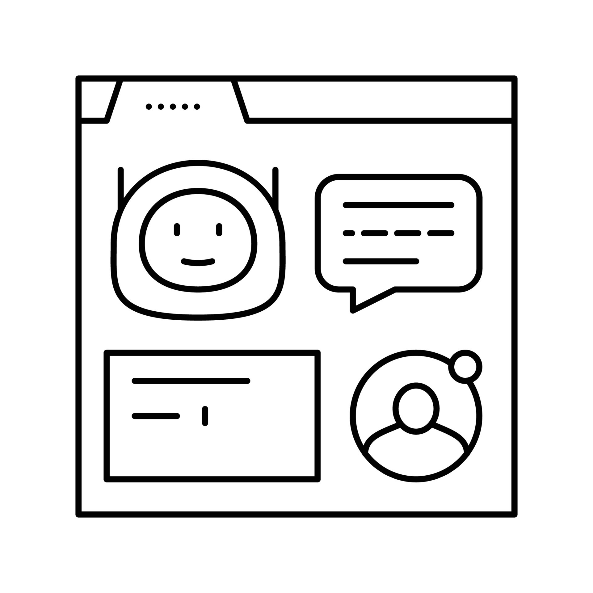 Web Chat Bot Line Icon Vector Illustration 21143007 Vector Art At Vecteezy