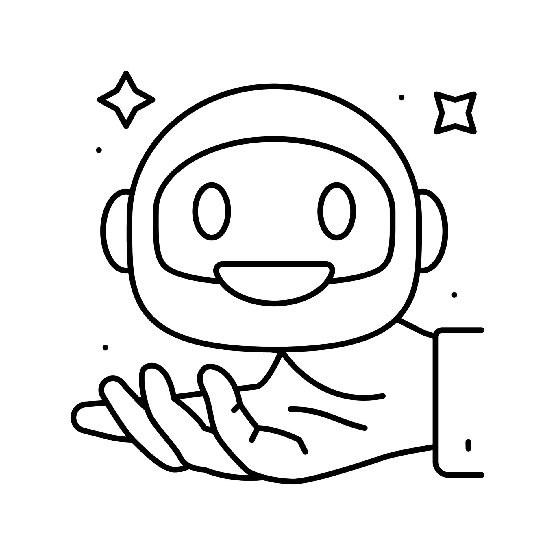 Modern Chat Bot Line Icon Vector Illustration 21143012 Vector Art At