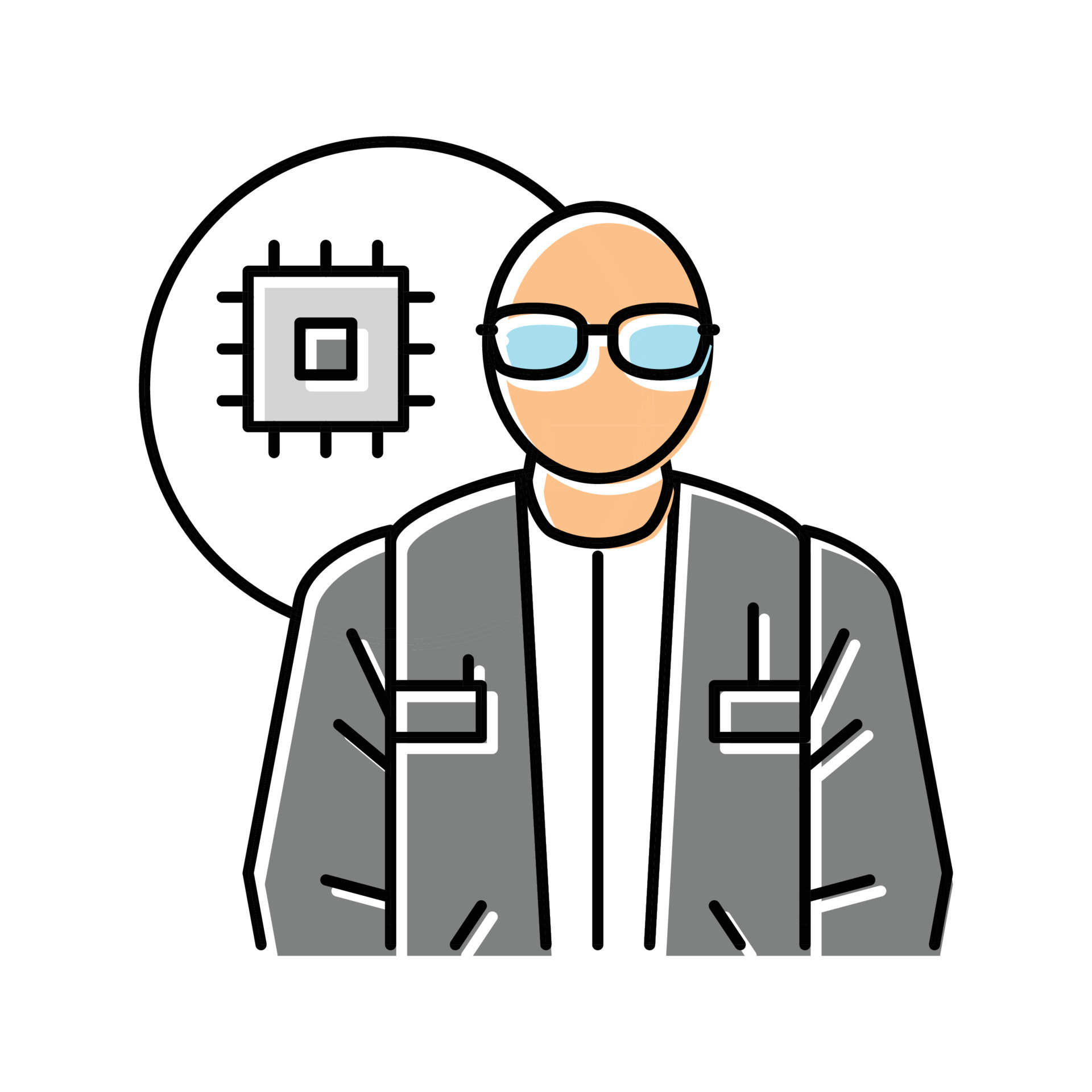 Electronics Engineer Worker Color Icon Vector Illustration 21143150 Vector Art At Vecteezy