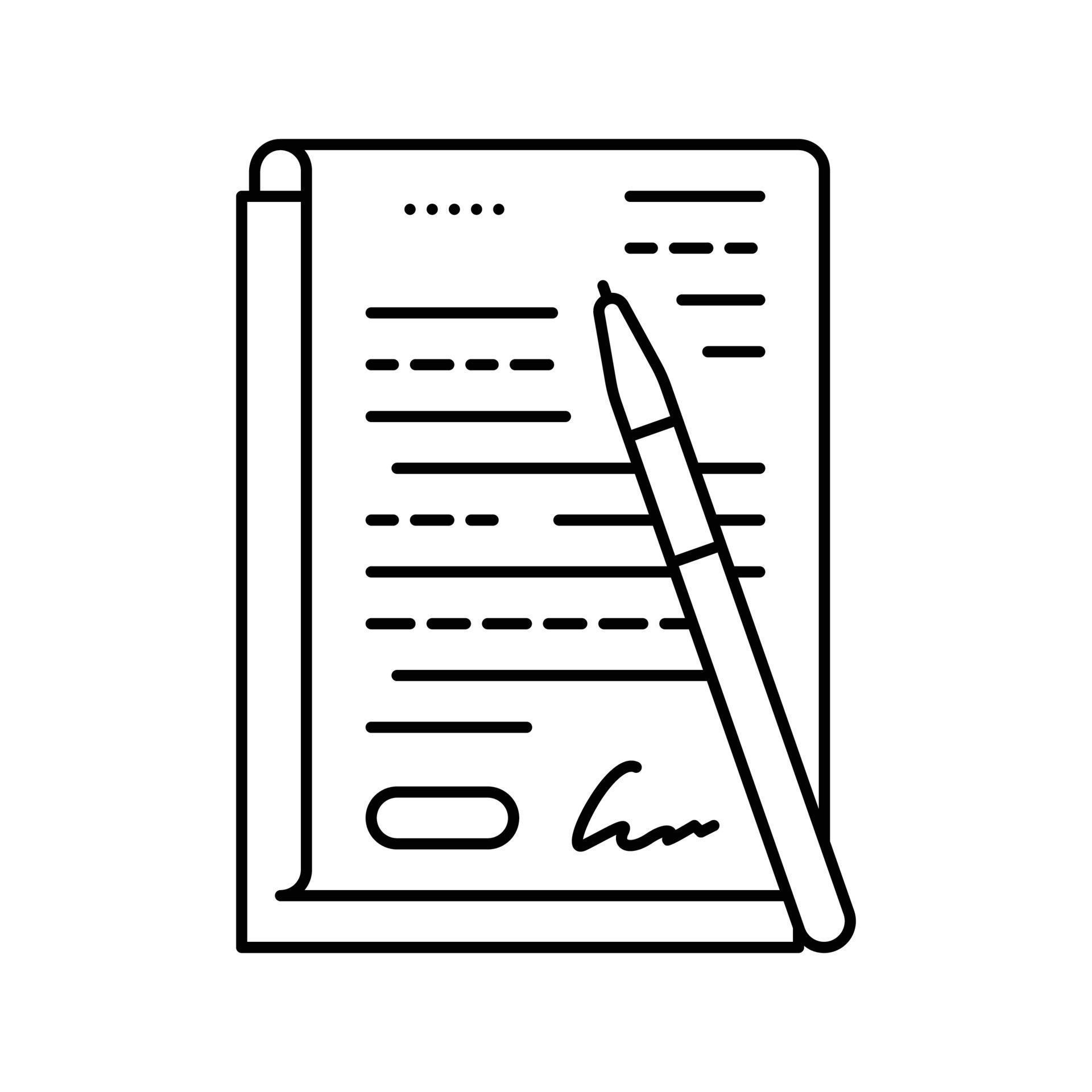Contract Document Paper Line Icon Vector Illustration 21143280 Vector