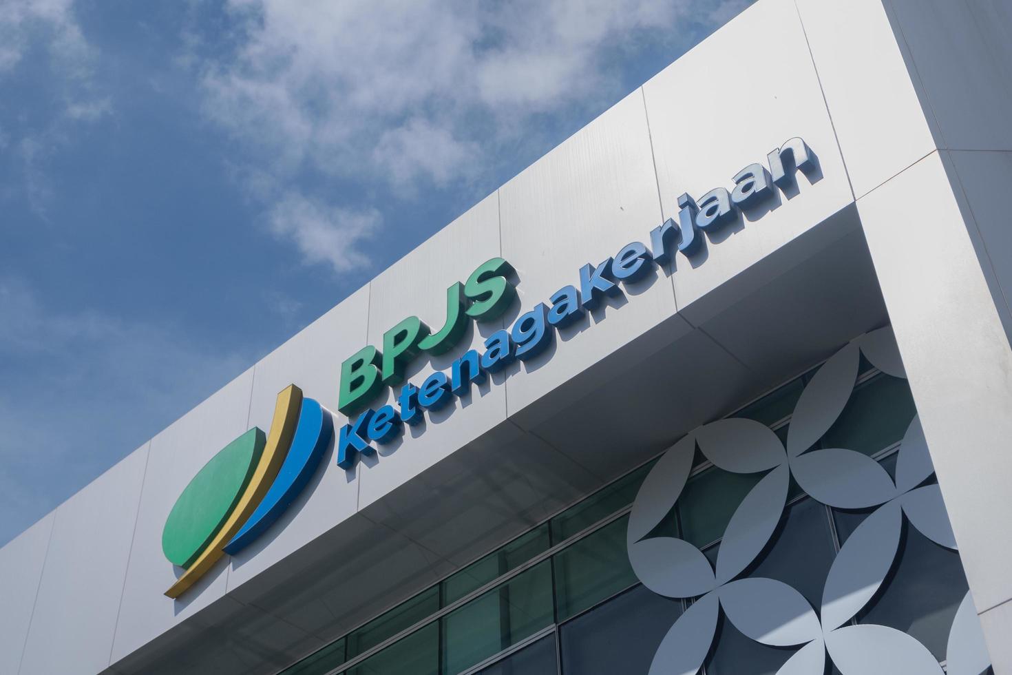 Bpjs Ketenagakerjaan Logo On The Roof Of An Office Building A Branch Of A Worker Safety