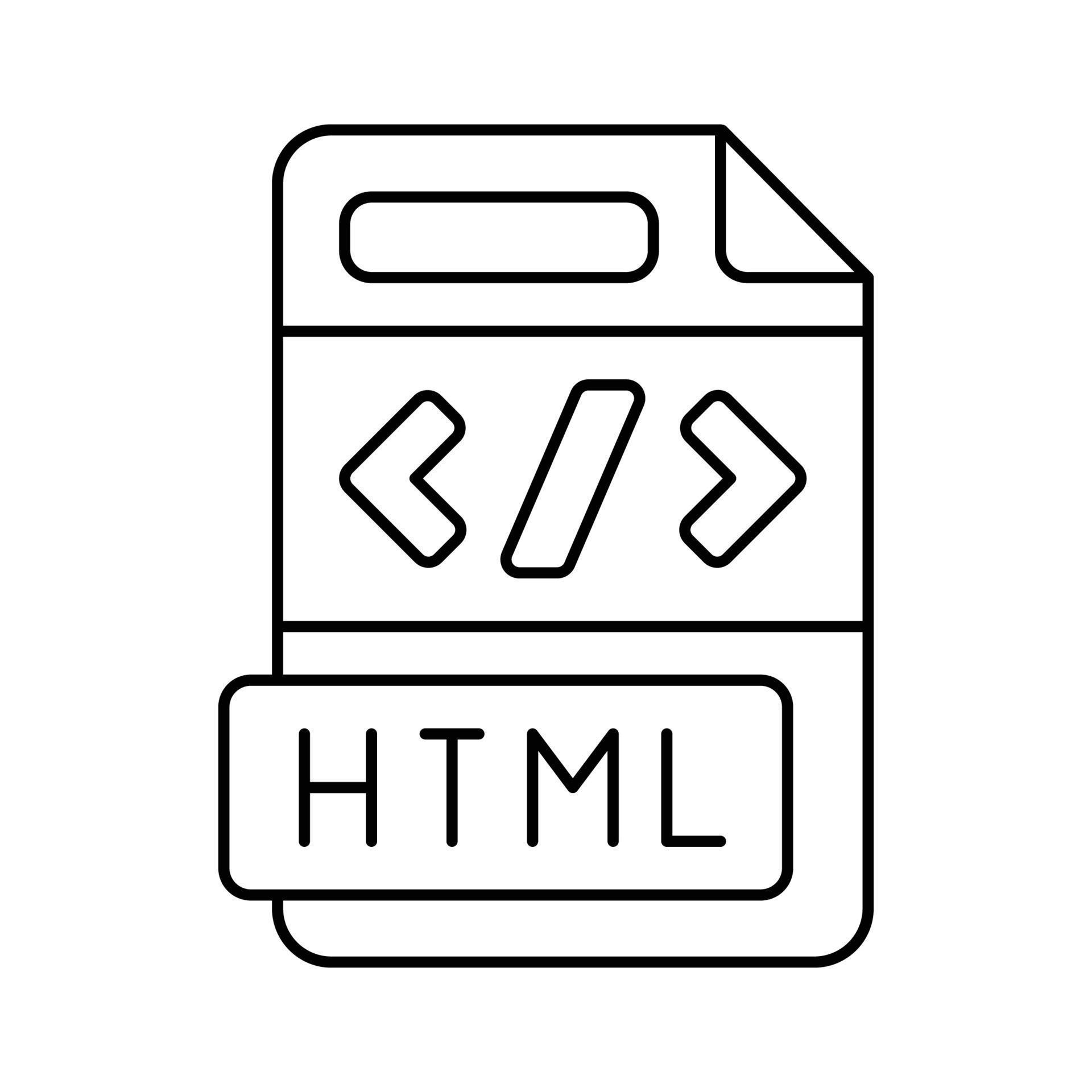 html file format document line icon vector illustration 21156726 Vector ...