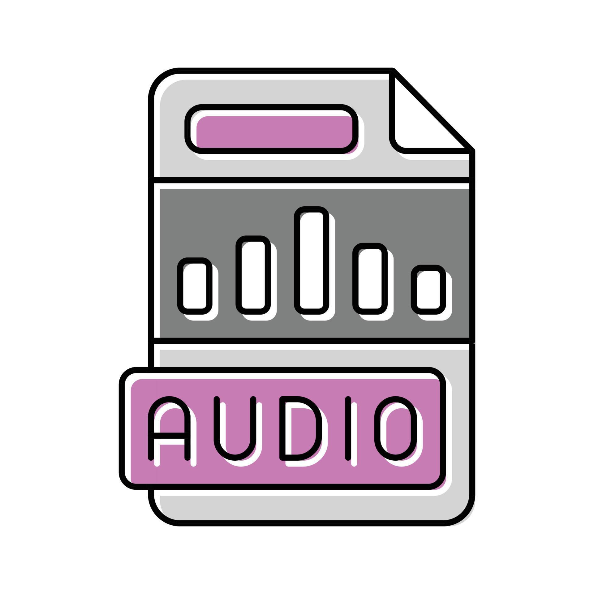 Audio File Format Document Color Icon Vector Illustration 21156733 Vector Art At Vecteezy