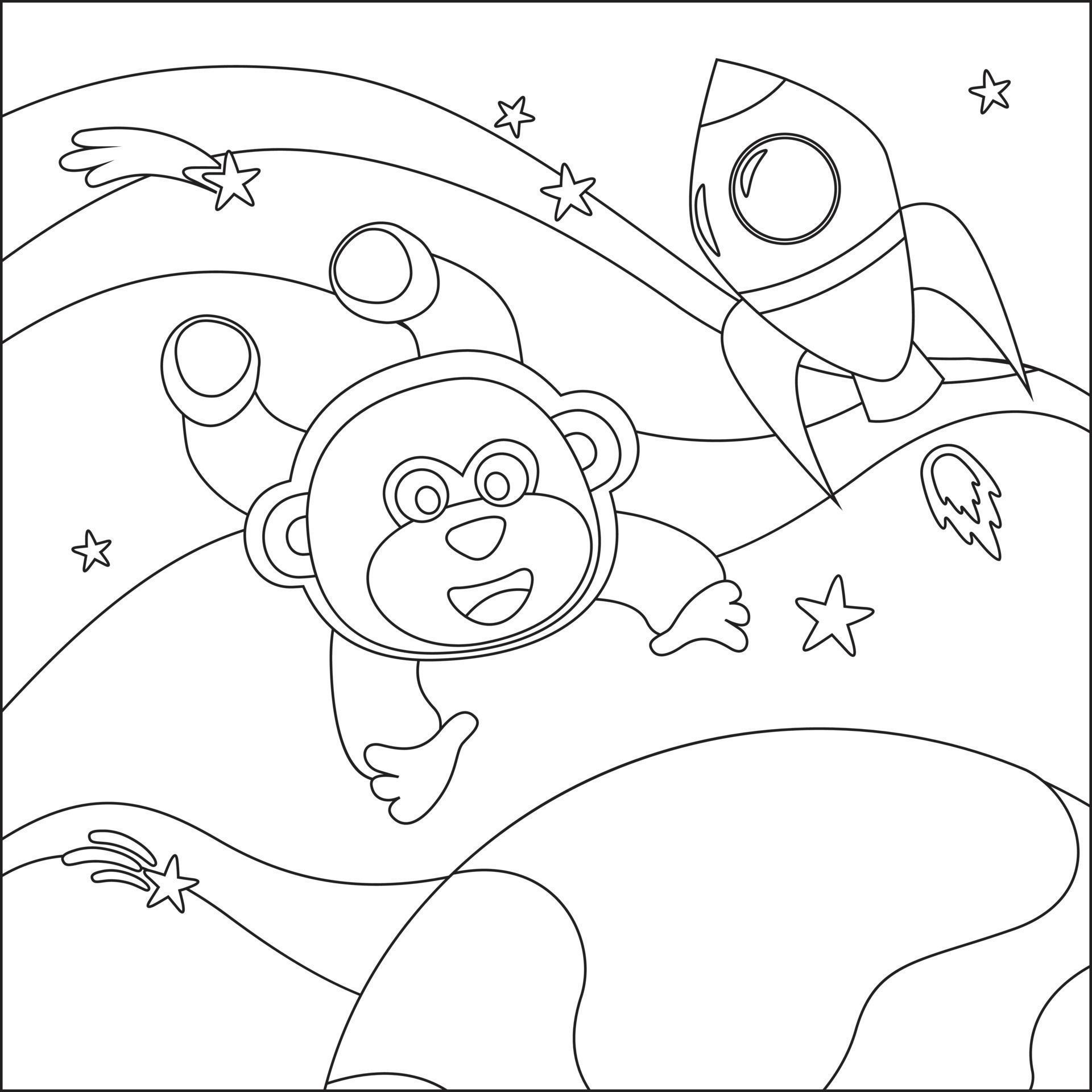 Space animal or astronaut in a space suit with cartoon style. Creative ...
