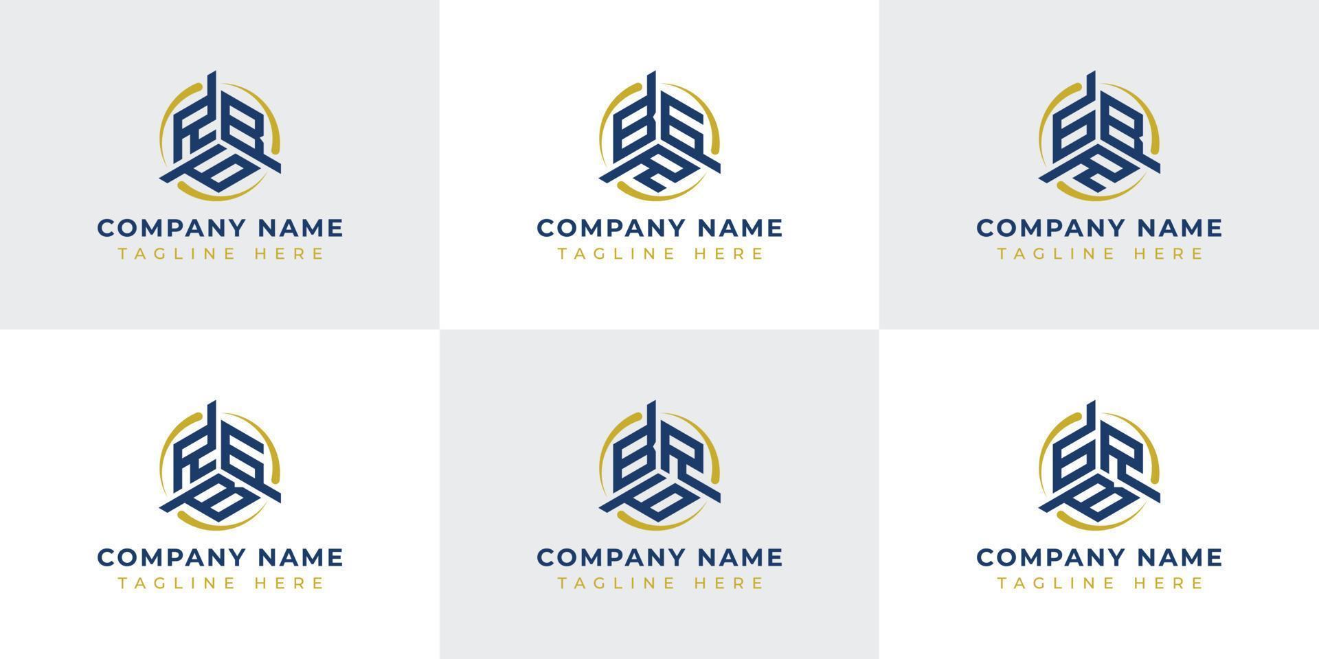 Letter RBG, RGB, BRG, BGR, GRB, GBR Hexagonal Technology Logo Set. Suitable for any business ...