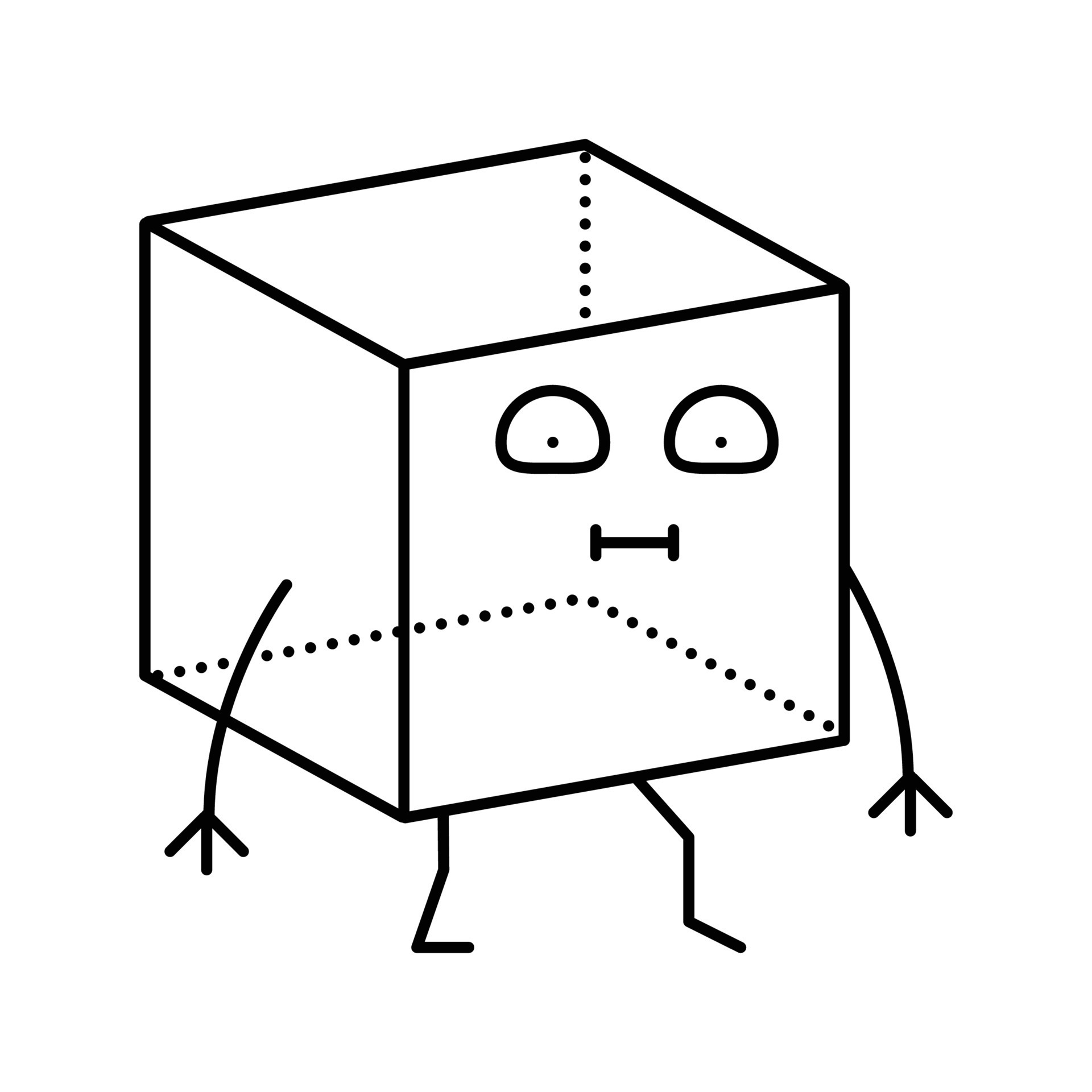 Cube Geometric Shape Character Line Icon Vector Illustration 21163774