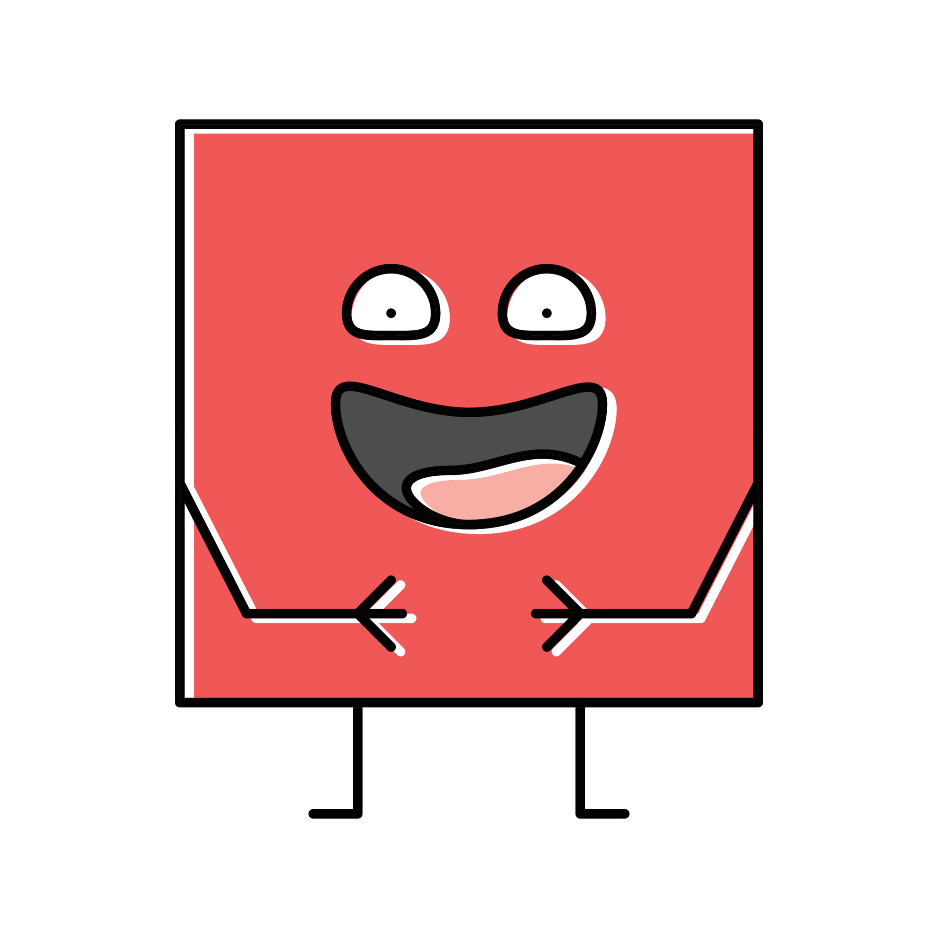 square geometric shape character color icon vector illustration ... square geometric shape character color icon vector illustration ...