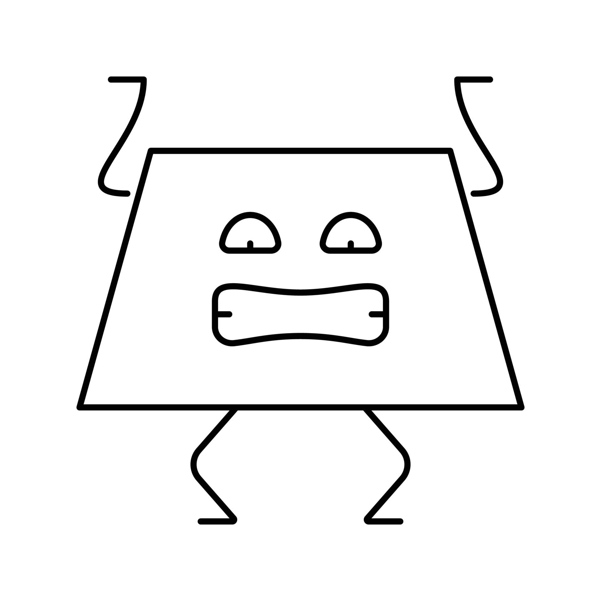 trapezoid geometric shape character line icon vector illustration ... trapezoid geometric shape character line icon vector illustration ...