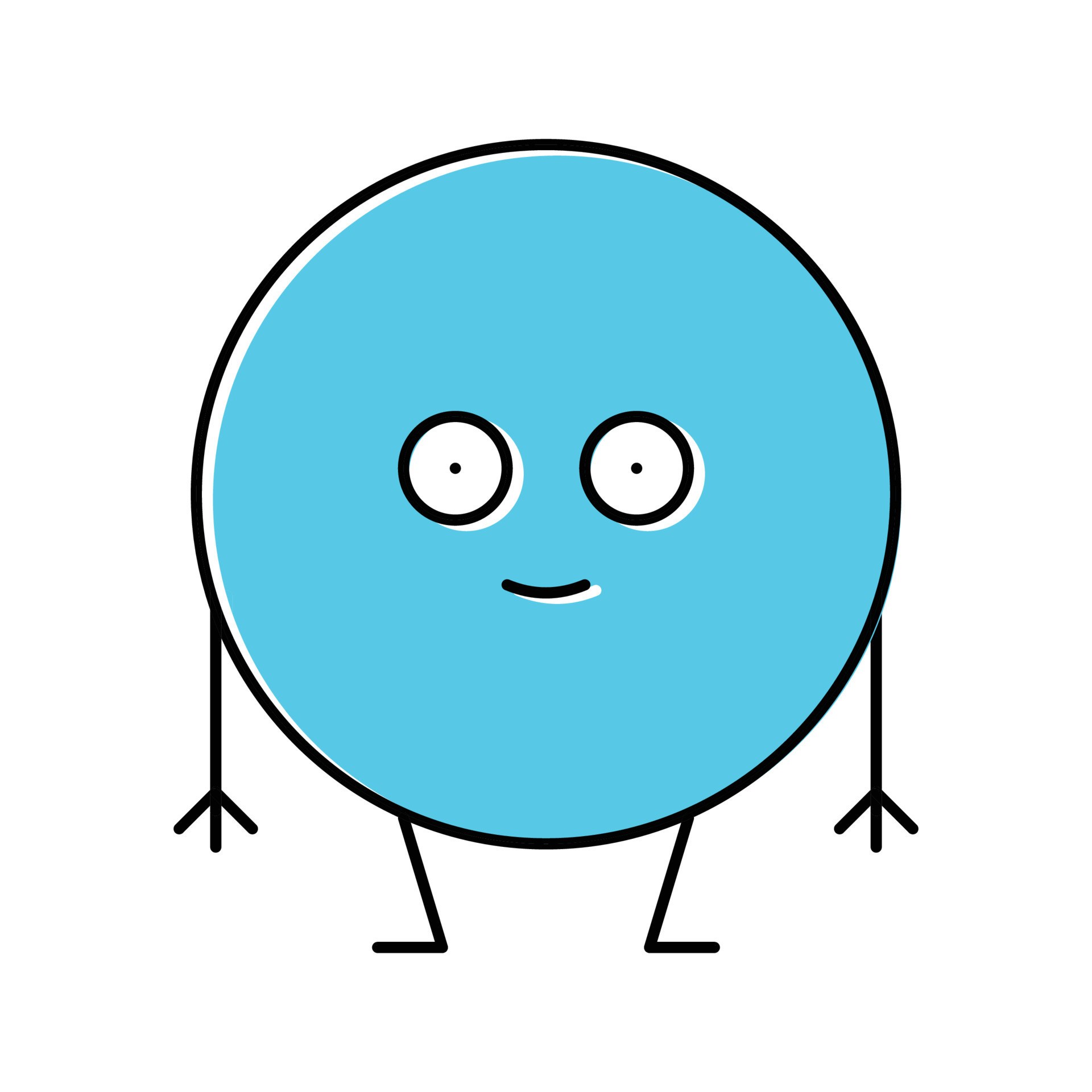 Circle Geometric Shape Character Color Icon Vector Illustration
