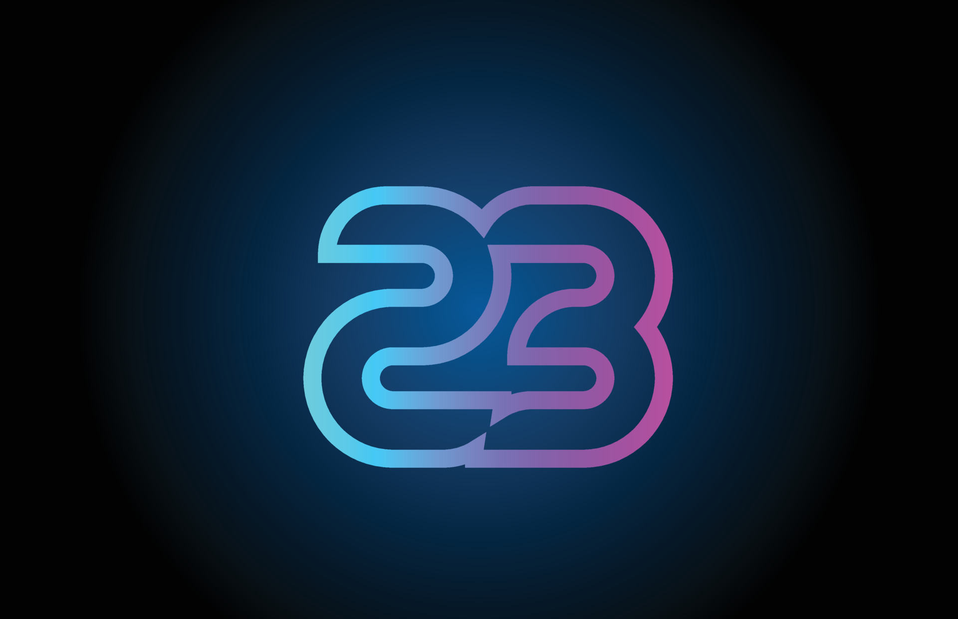 pink line 23 number logo icon design. Creative template for business ...
