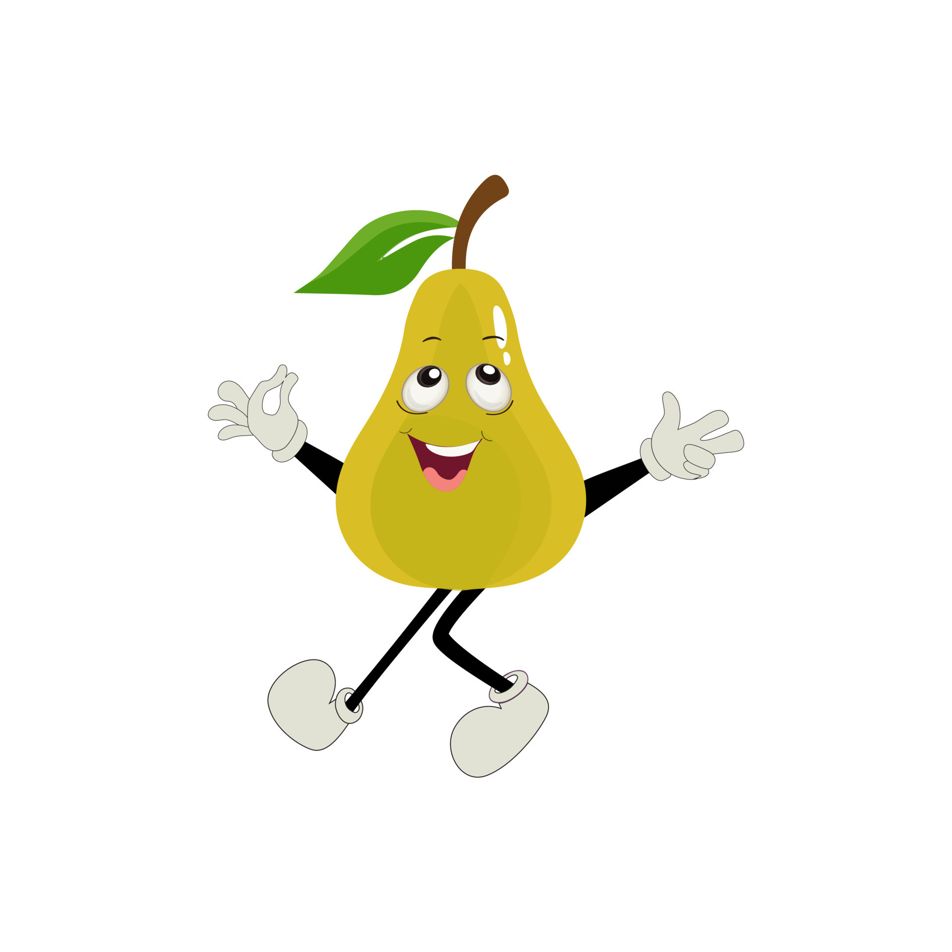 Pear Fruit Cartoon Cute Vector Set Of Pear Fruit Character In