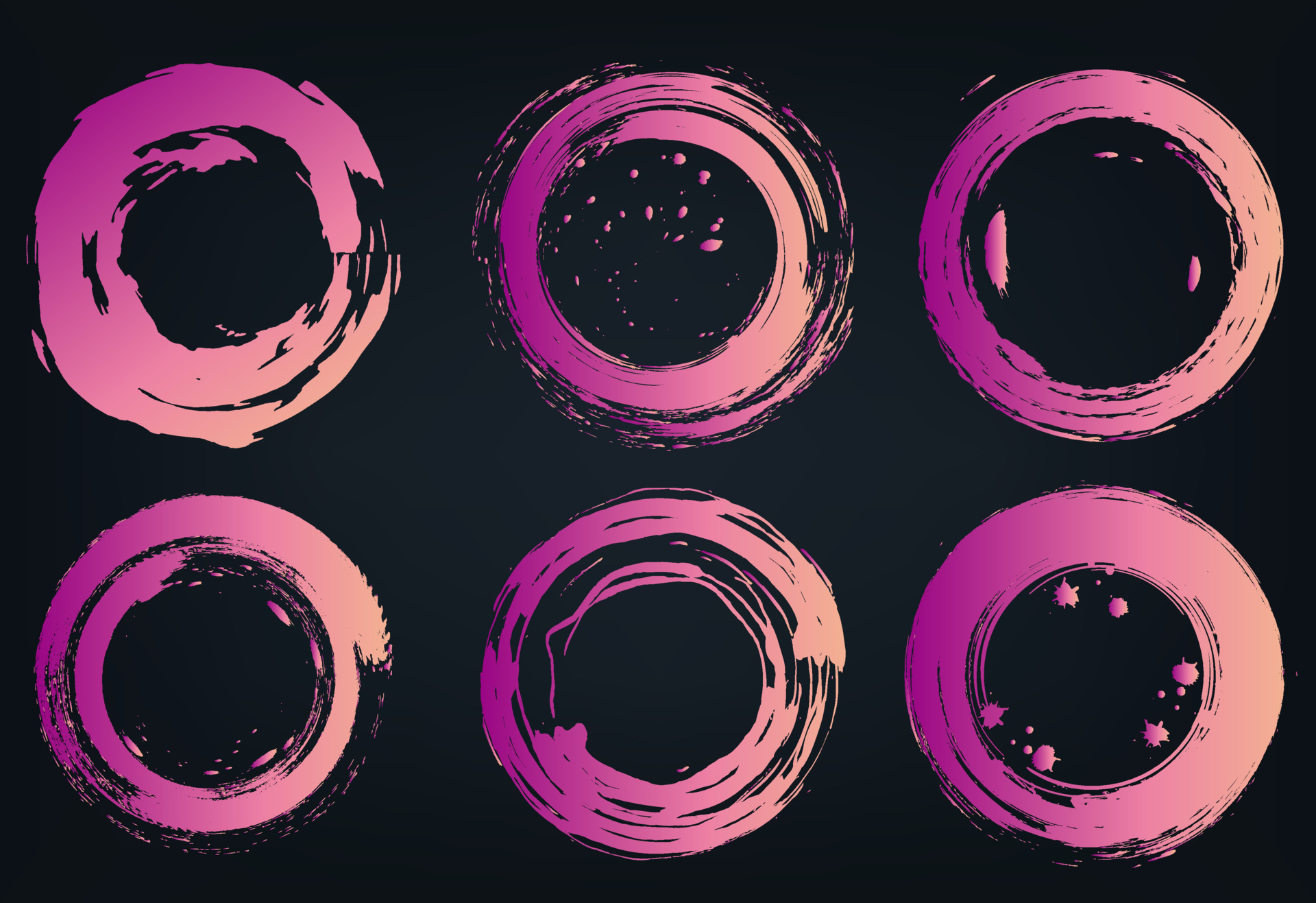 Set of grunge circle design elements 21180353 Vector Art at Vecteezy