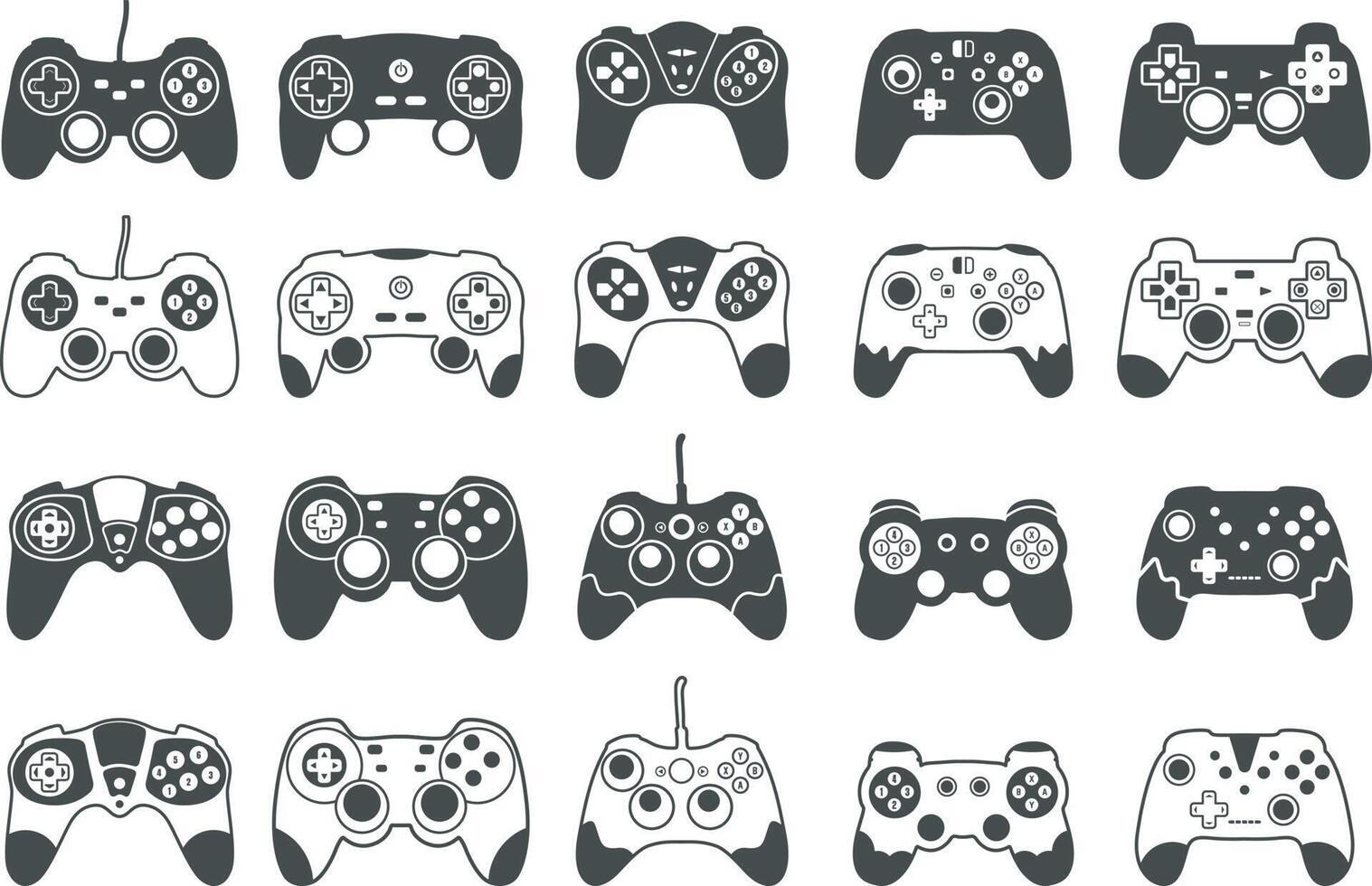 Game controller silhouette, Game Controller SVG, Video games joystick, Joypad SVG, playing ...