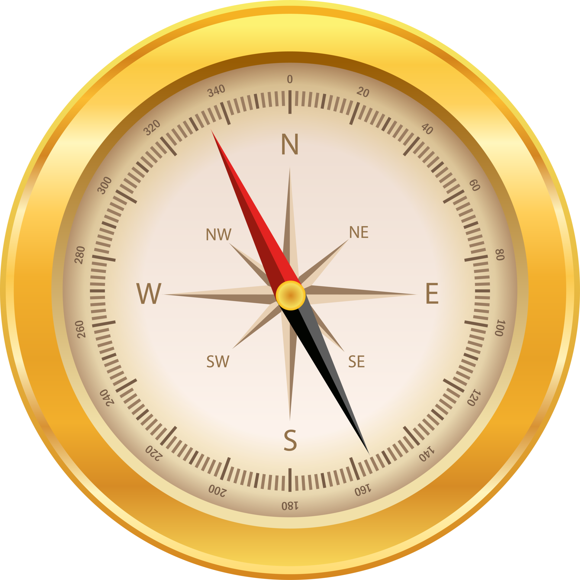 Gold Compass Round Shape 21183046 Png