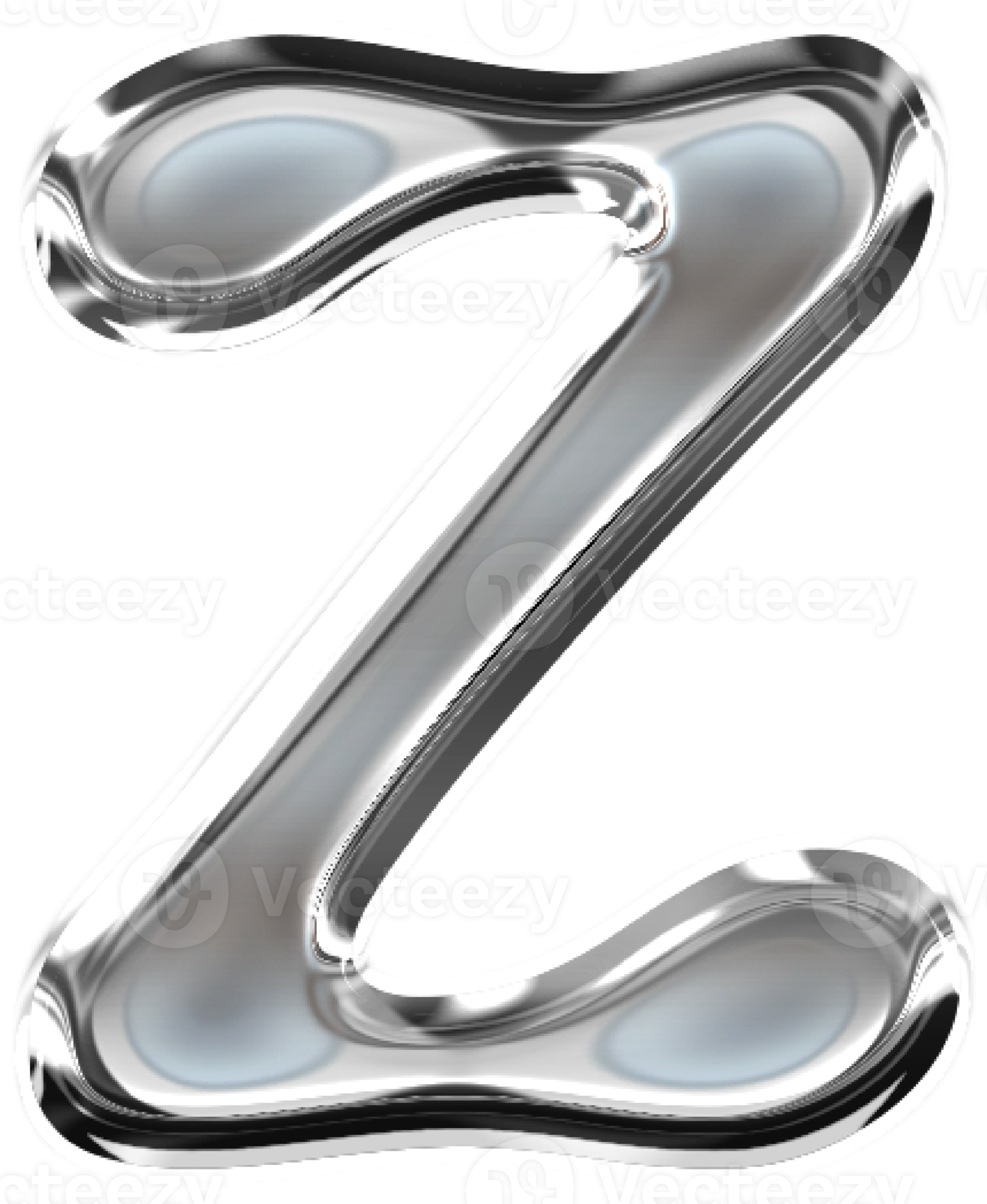 Metallic Pressed Molten Typography Letter Z 21183755 PNG