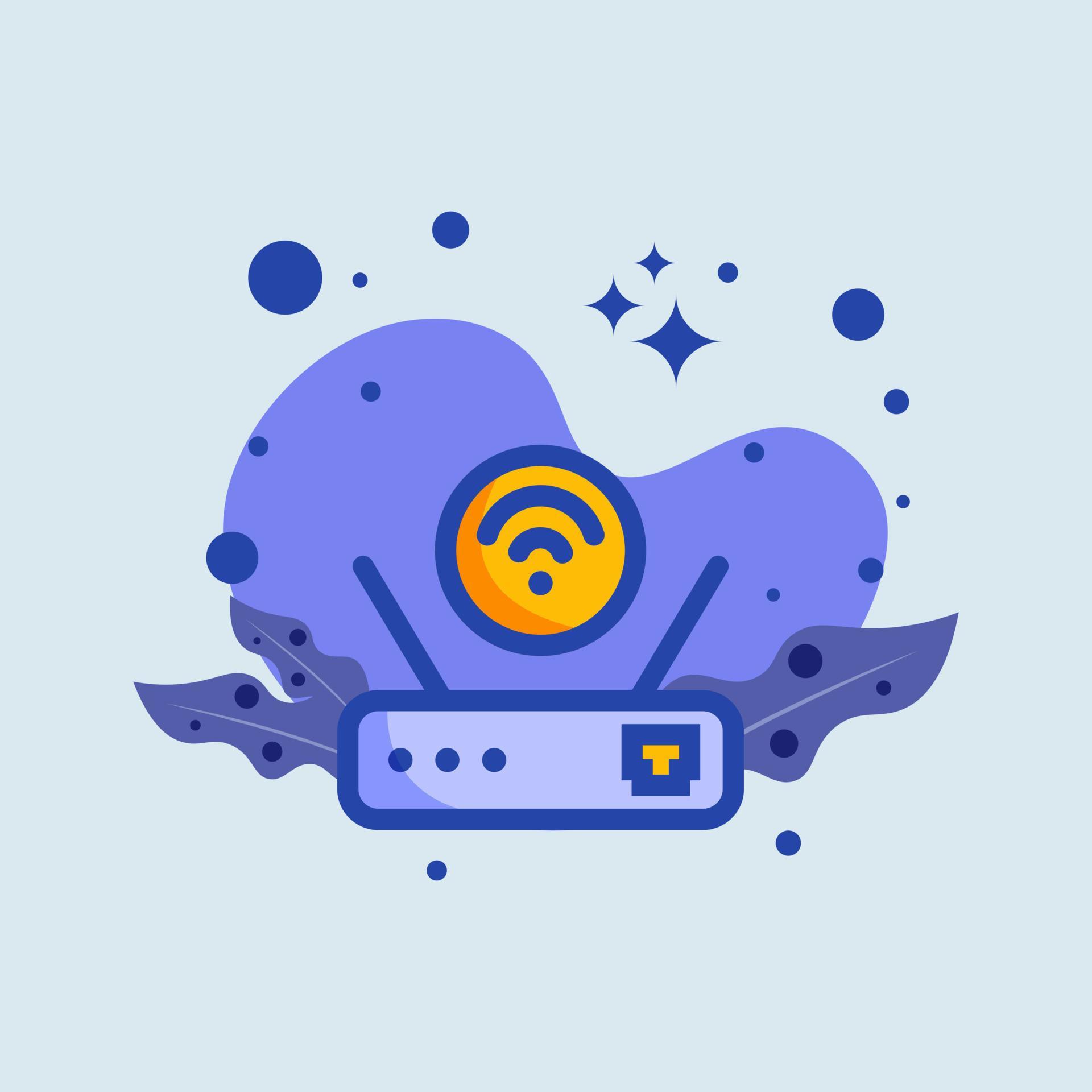 Router Flat Illustration Network Connection Signs Vector Illustration 21183841 Vector Art At