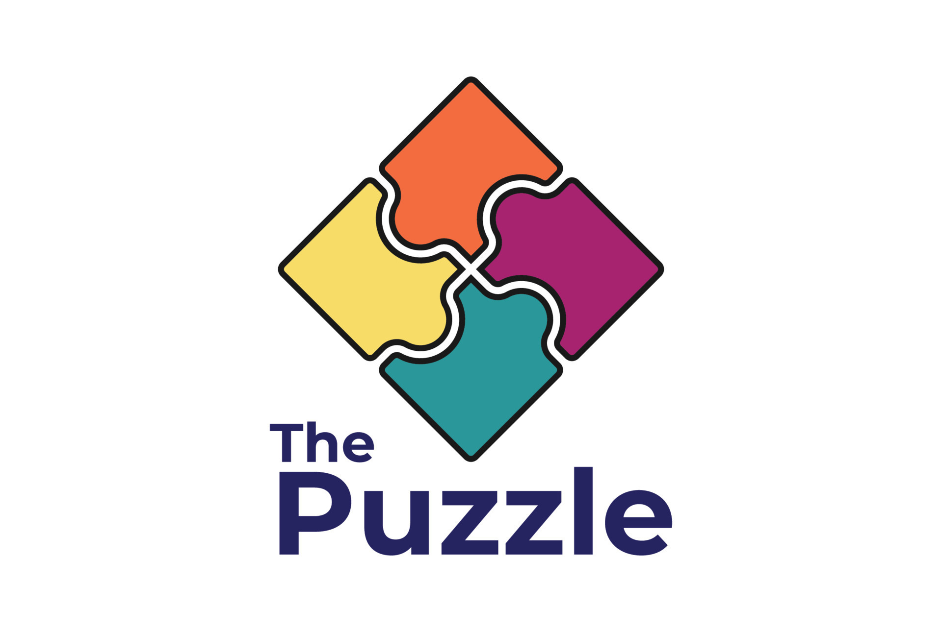Square Puzzle Set Logo Design Vector Template 21189015 Vector Art At Vecteezy