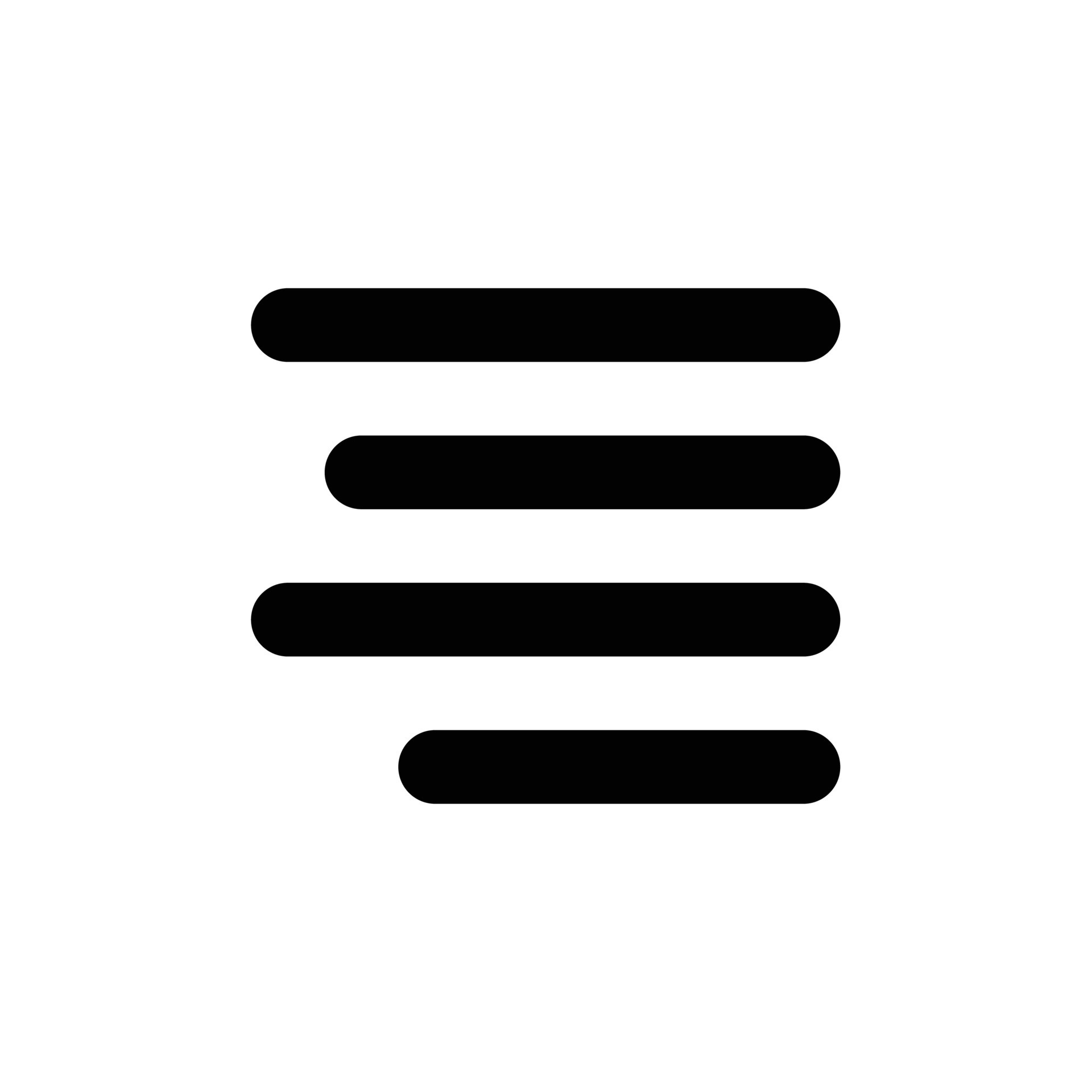 Equally right align filled icon in transparent background, basic app and web UI bold line icon ...