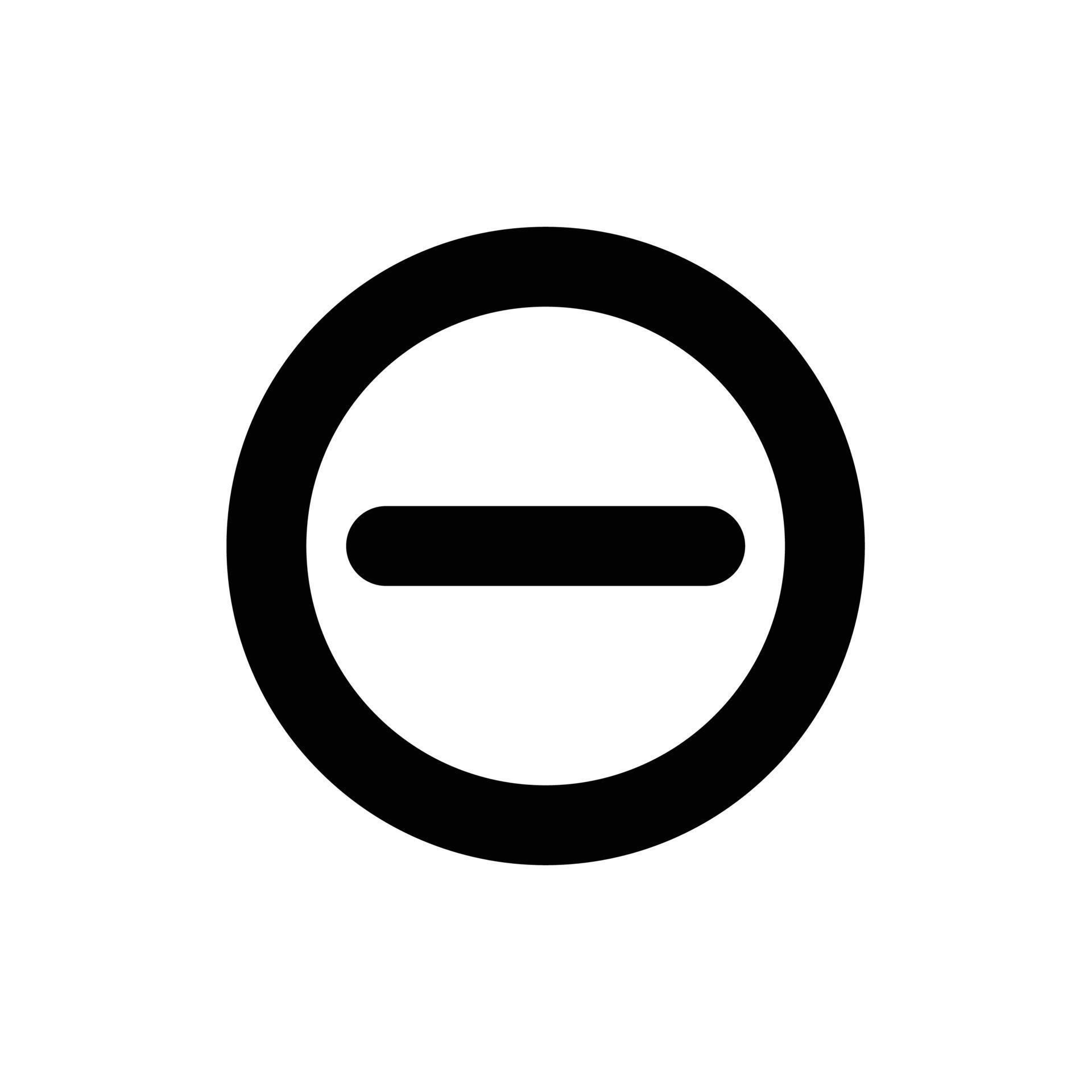 Minus, remove outline icon in transparent background, basic app and web UI bold line icon, EPS10 ...