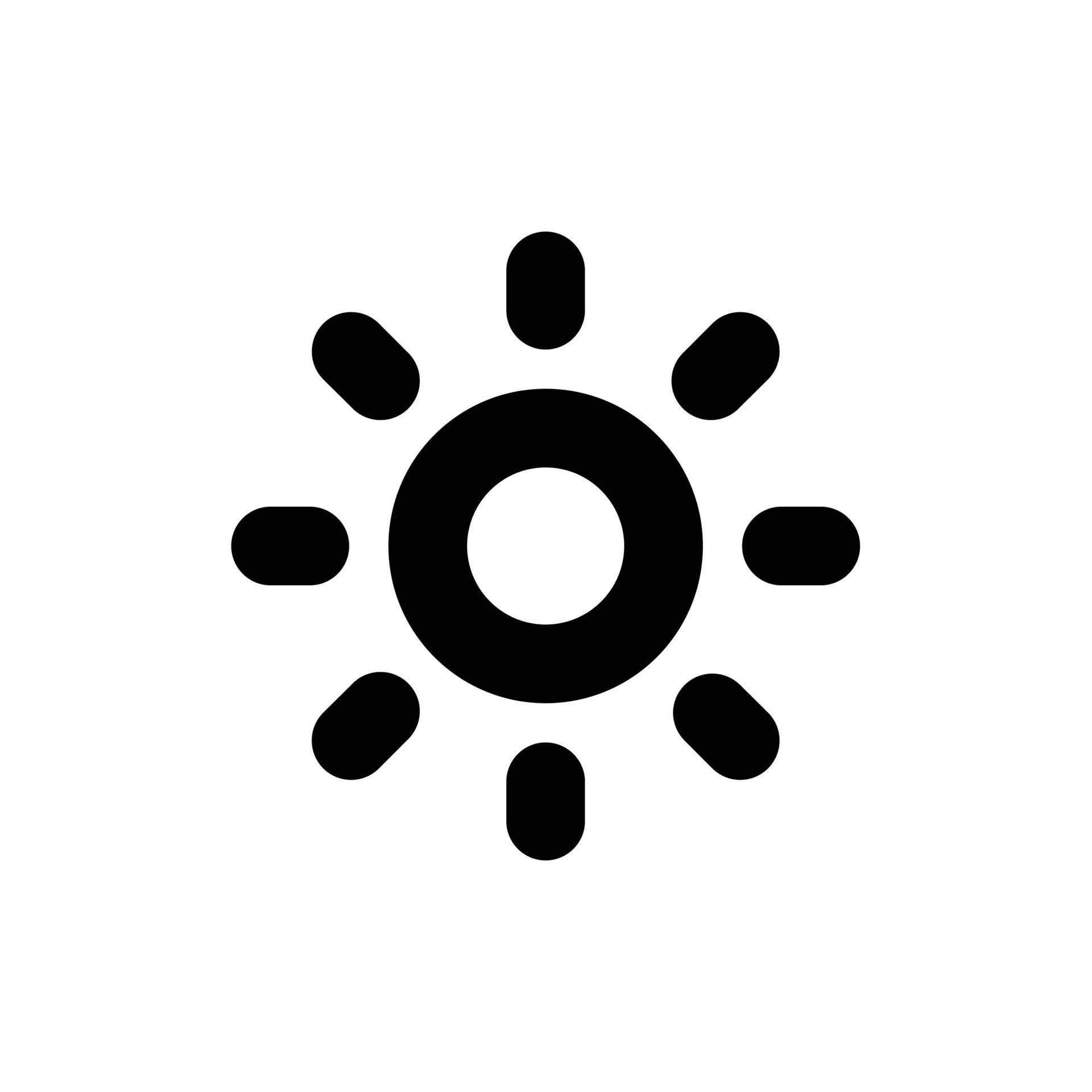 Sun, brightness outline icon in transparent background, basic app and web UI bold line icon ...