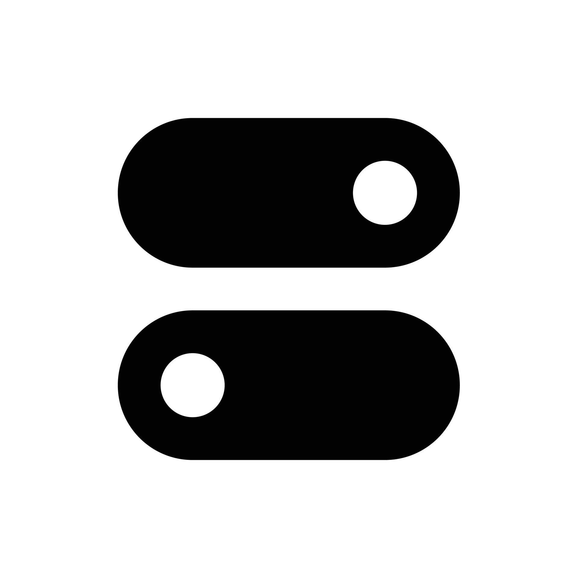 Toggles switches filled icon in transparent background, basic app and web UI bold line icon ...