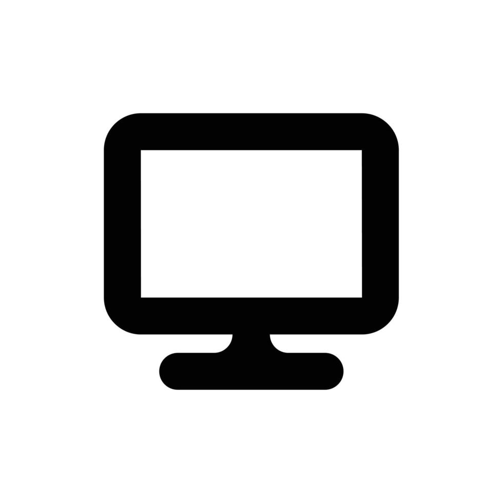 Desktop Computer pc outline icon in transparent background, basic app ...