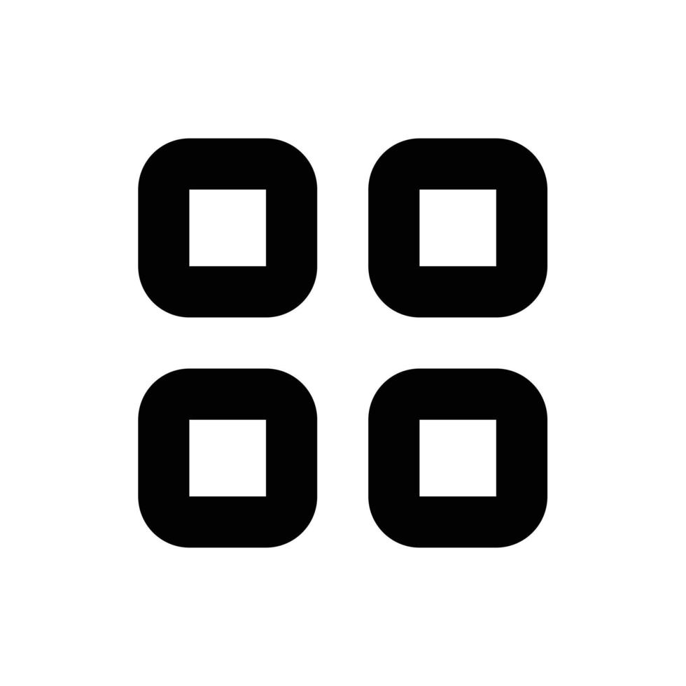 Dashboard, menu blocks outline icon in transparent background, basic app and web UI bold line ...