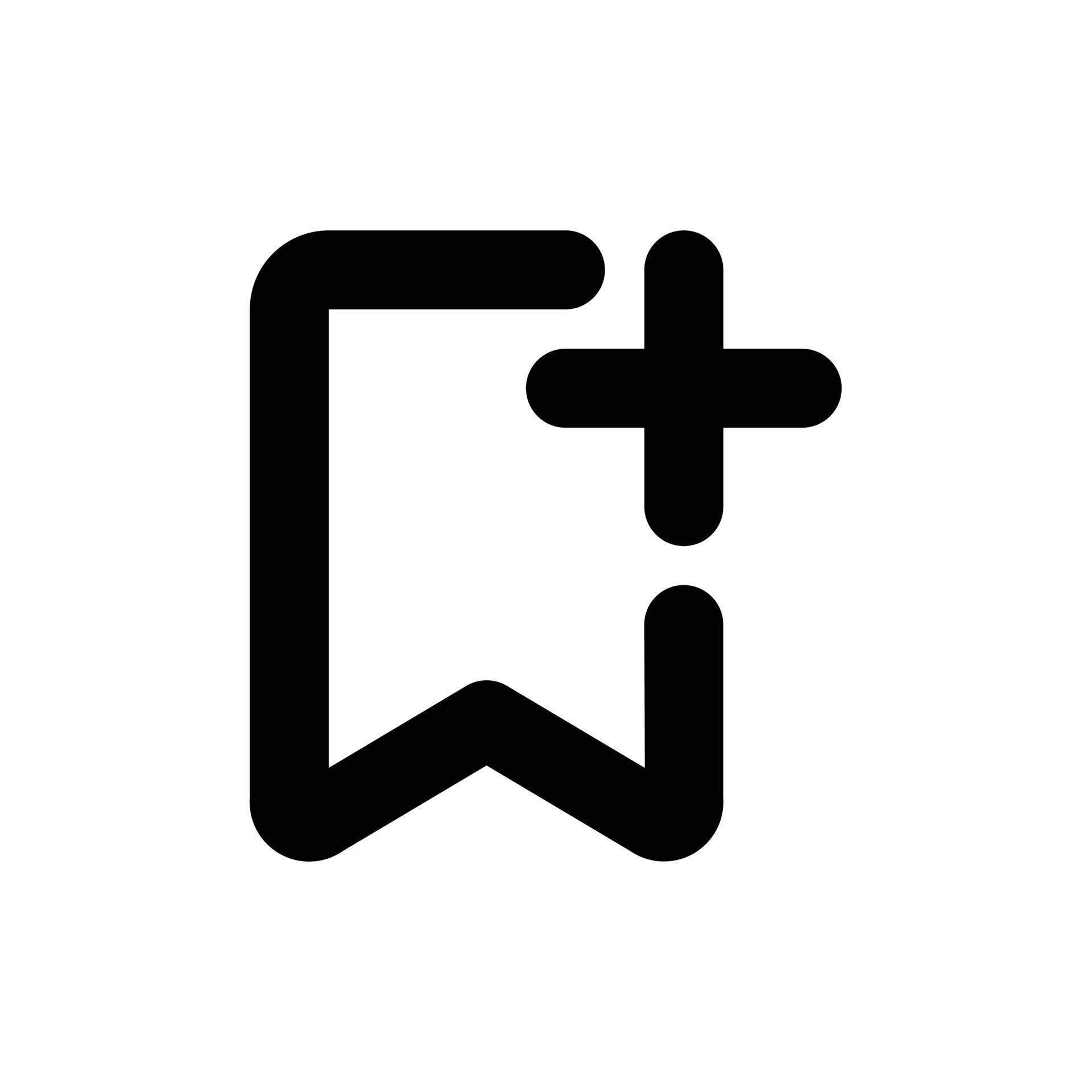 Bookmark add outline icon in transparent background, basic app and web UI bold line icon, EPS10 ...