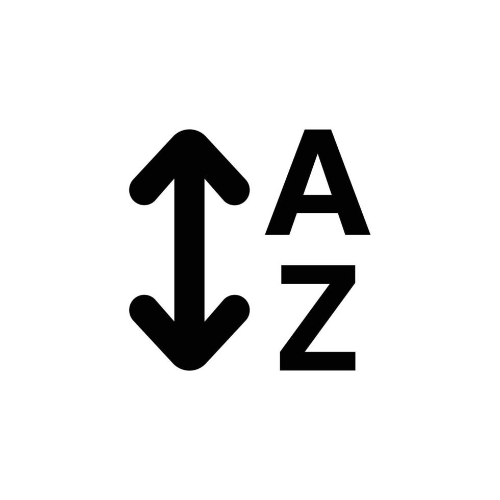 Sort text outline icon in transparent background, basic app and web UI bold line icon, EPS10 ...