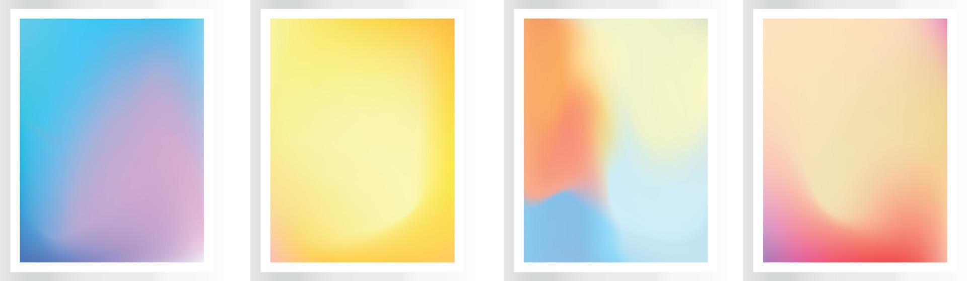 Soft pastel gradient backgrounds vector set in yellow, purple, orange ...