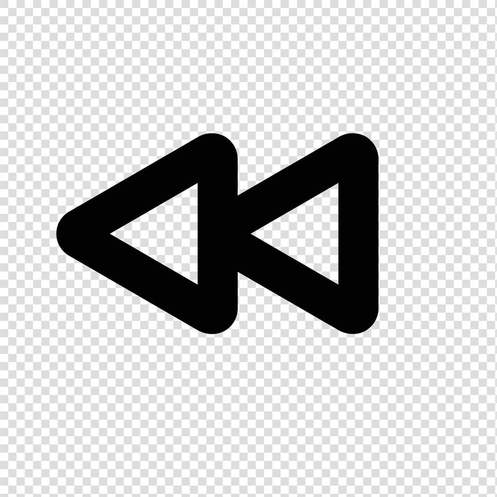 Back, backward play outline icon in transparent background, basic app and web UI bold line icon ...