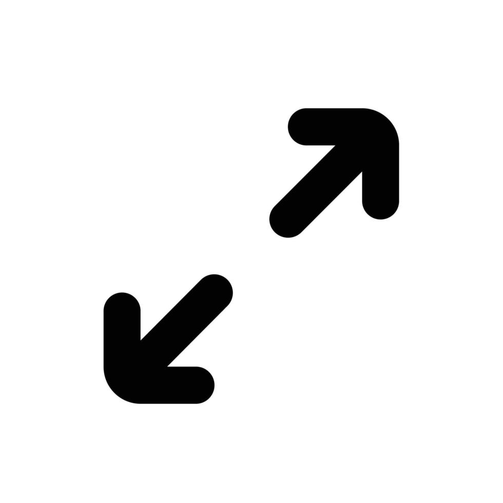 Maximize screen outline icon in transparent background, basic app and web UI bold line icon ...