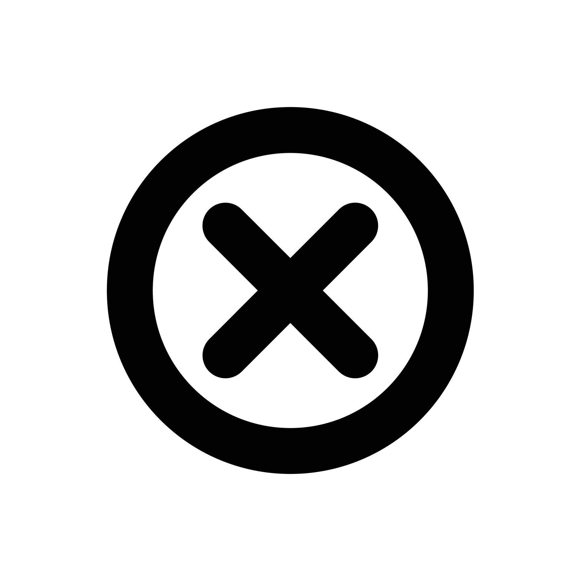 Cancel, cross, exit outline icon in transparent background, basic app and web UI bold line icon ...